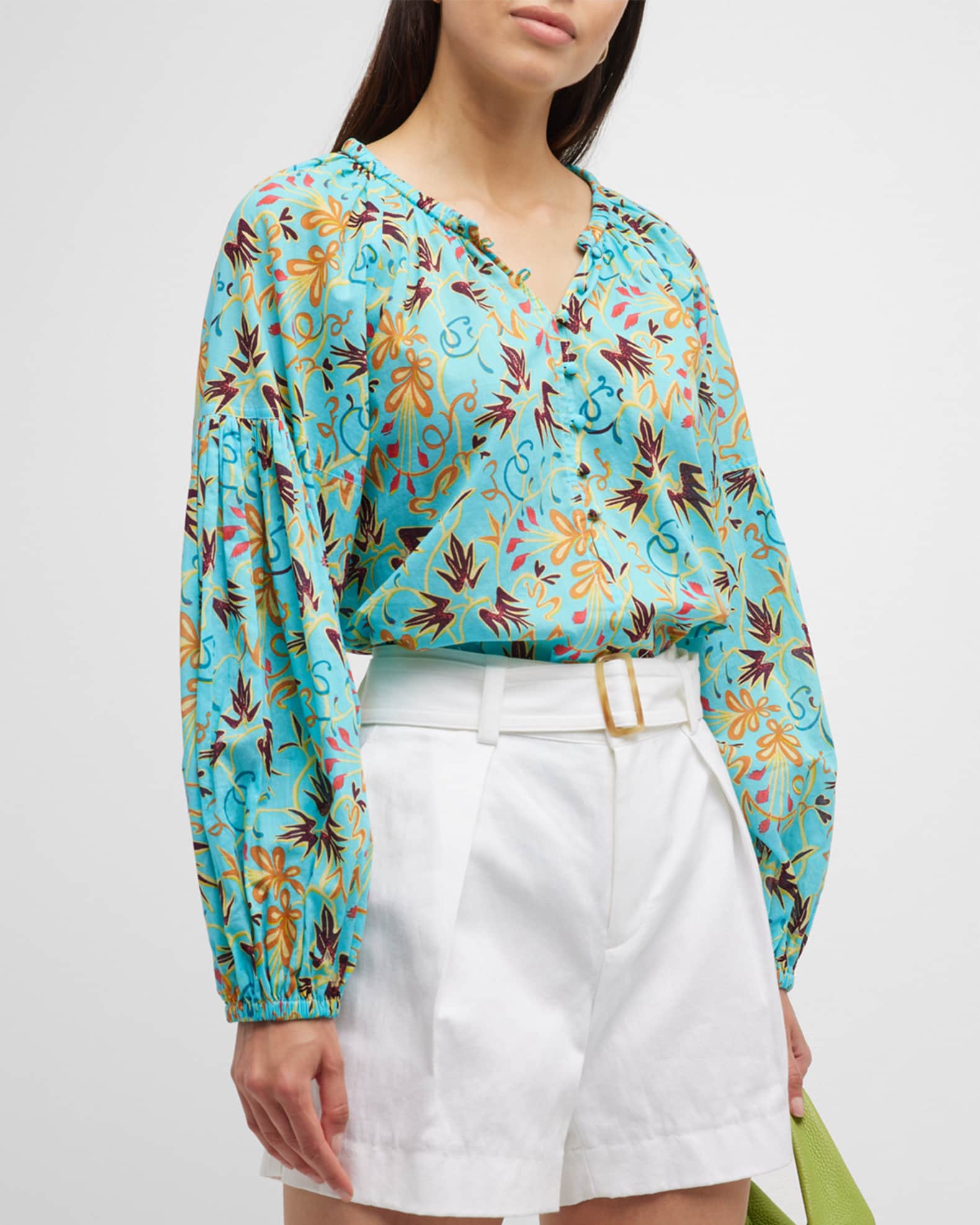 A.L.C. Capri Printed V-Neck Top | Neiman Marcus