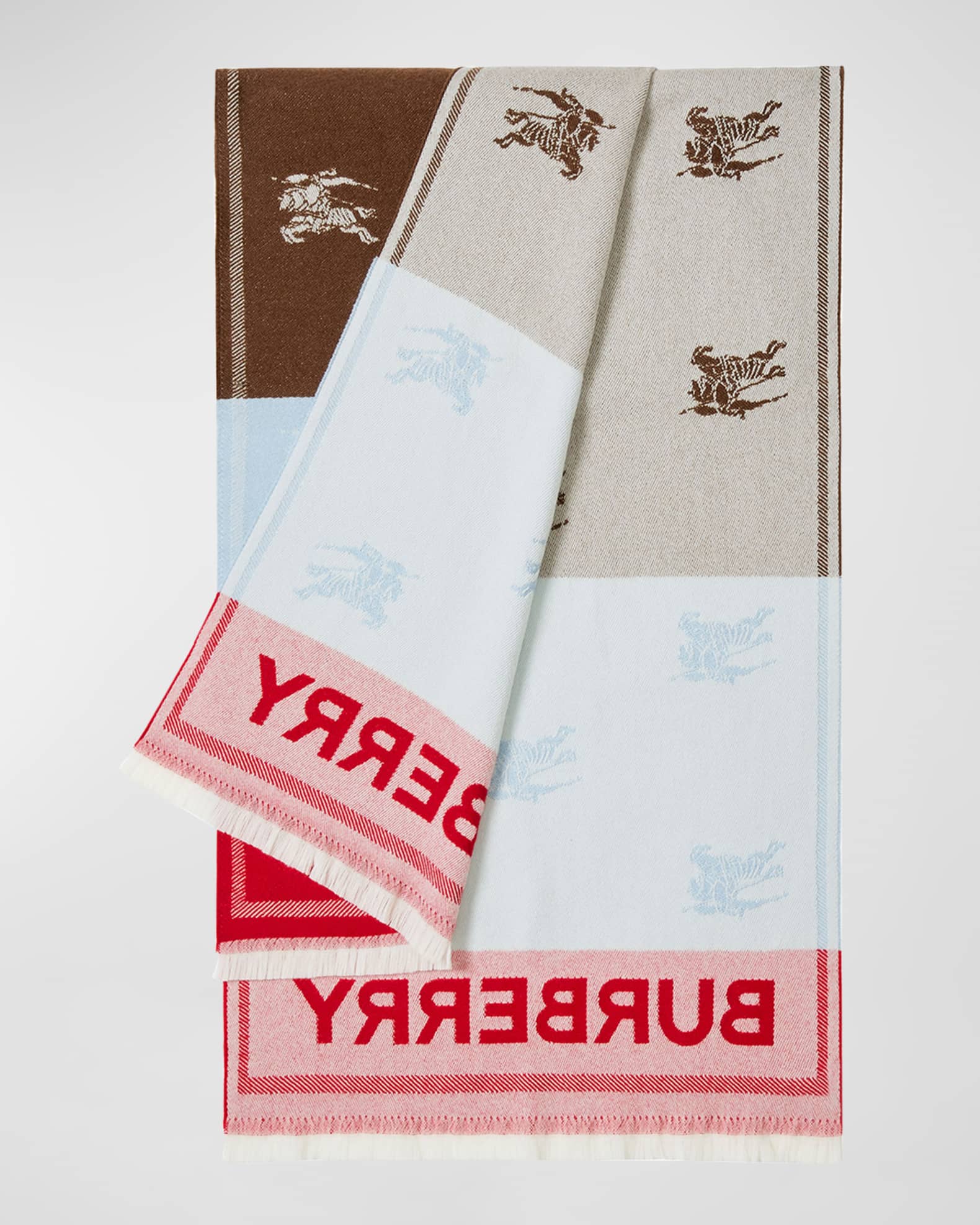Burberry Men's EKD Logo Wool Football Scarf | Neiman Marcus