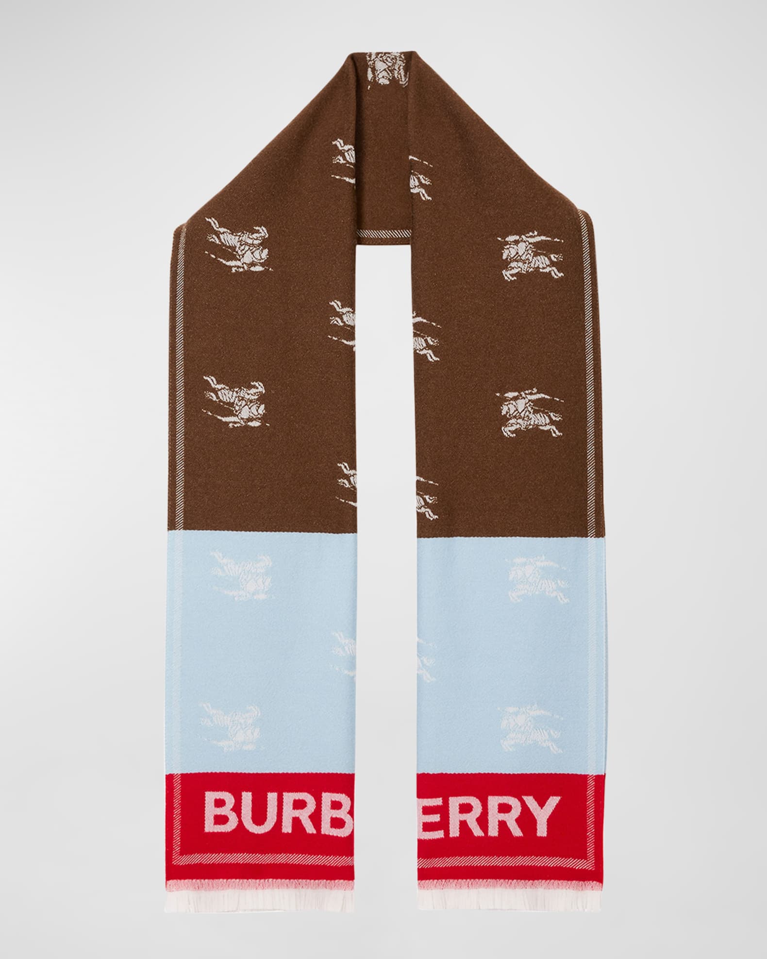 Burberry Men's EKD Logo Wool Football Scarf | Neiman Marcus