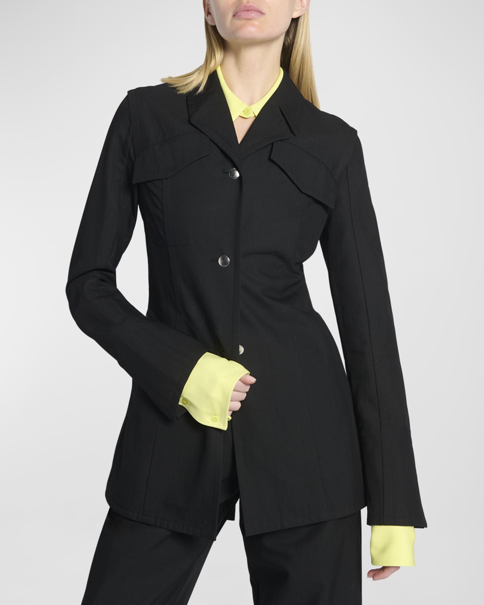 Proenza Schouler White Label Draped Suiting Jacket | Neiman Marcus