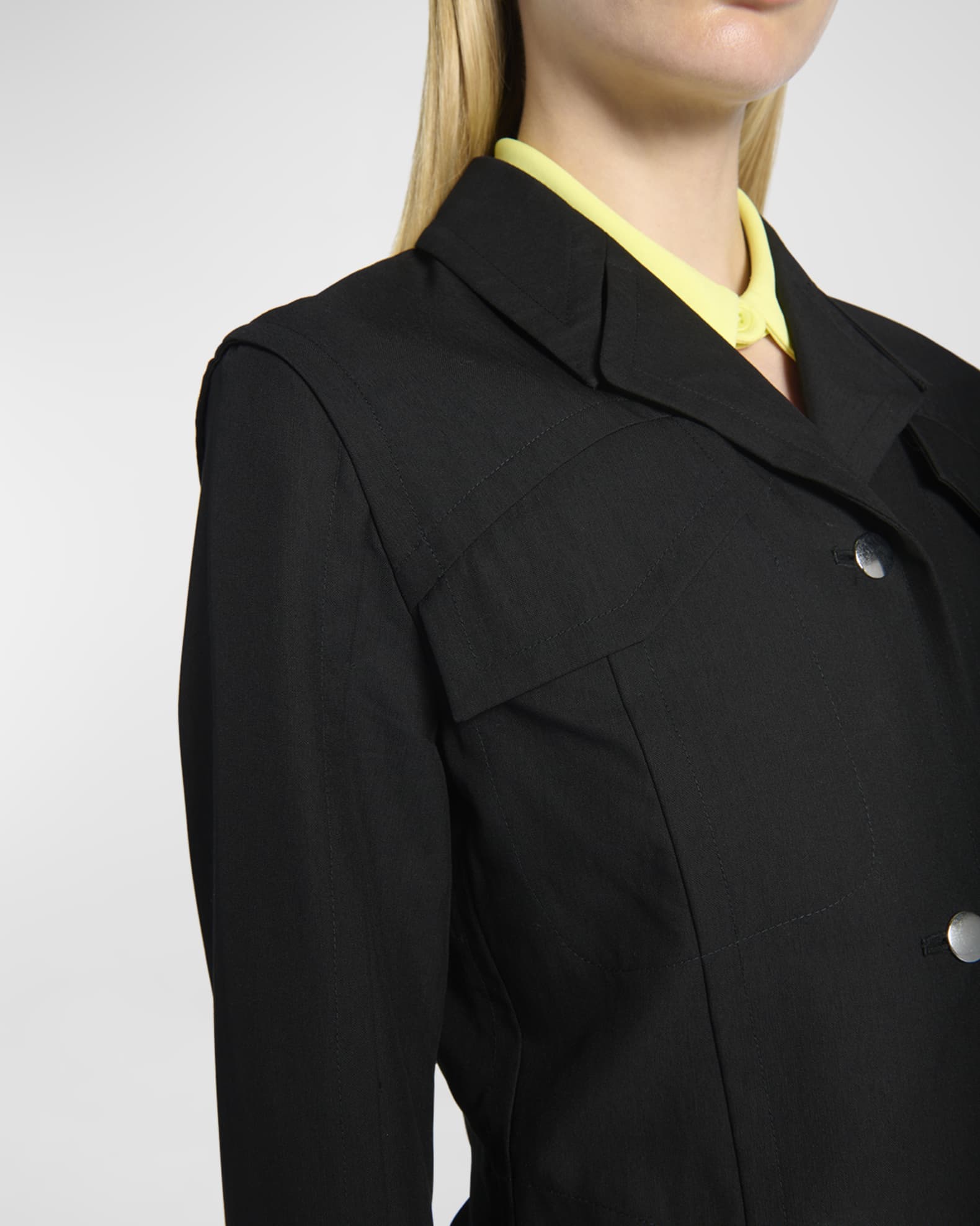 Proenza Schouler White Label Draped Suiting Jacket | Neiman Marcus