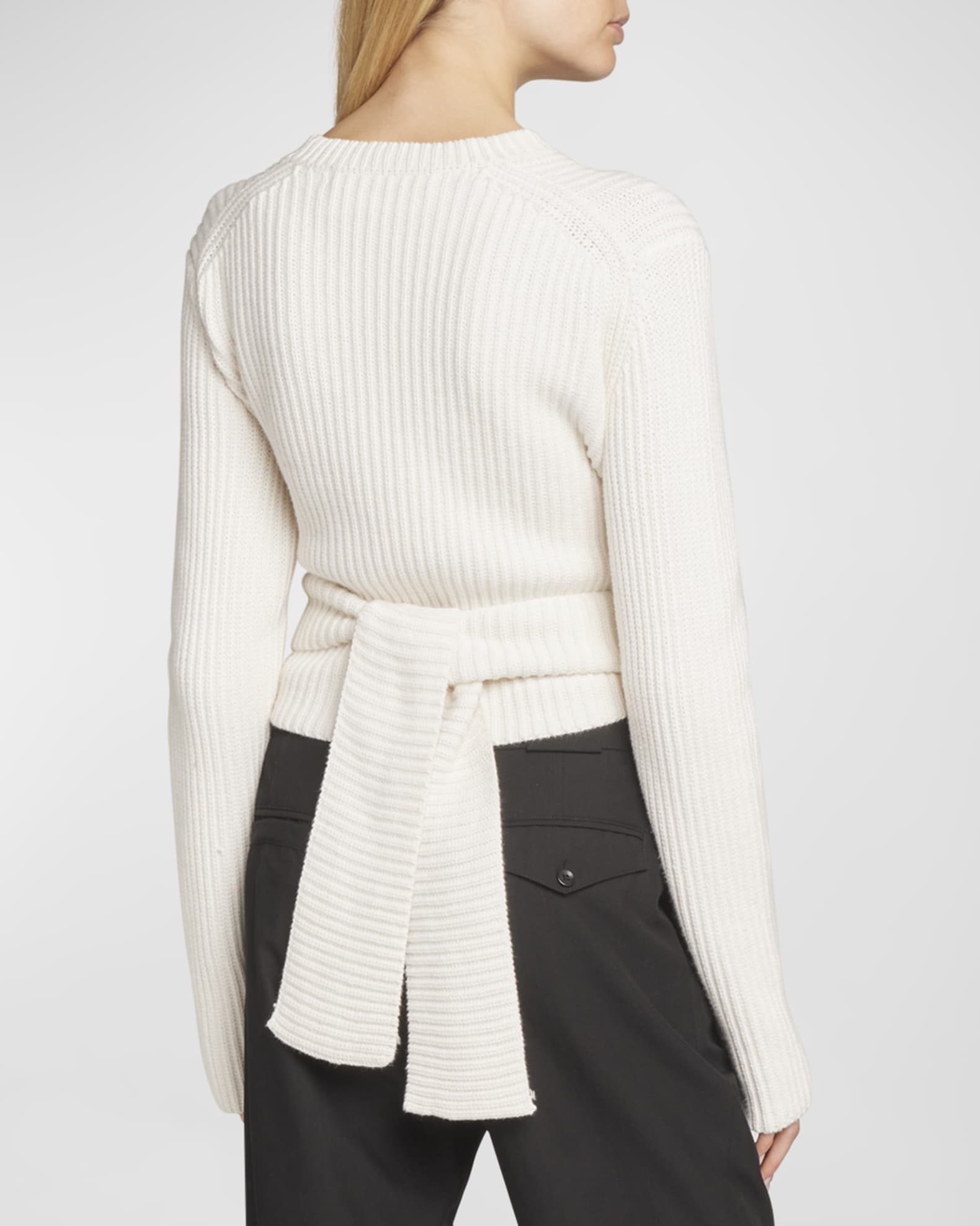 Proenza Schouler White Label Ribbed Cotton-Cashmere Wrap Sweater ...