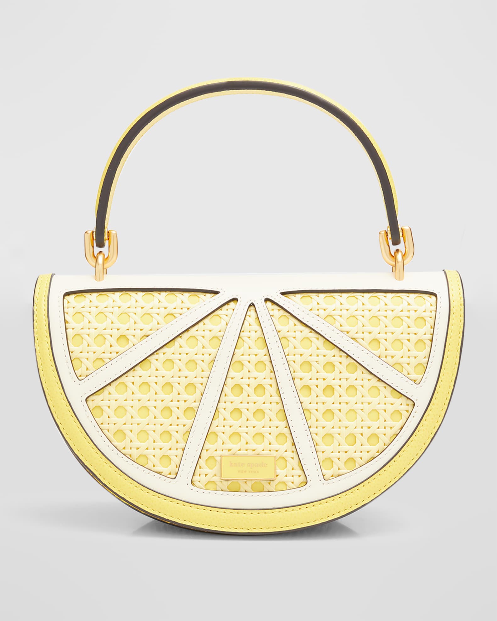 kate spade new york lemon drop rattan crossbody bag | Neiman Marcus