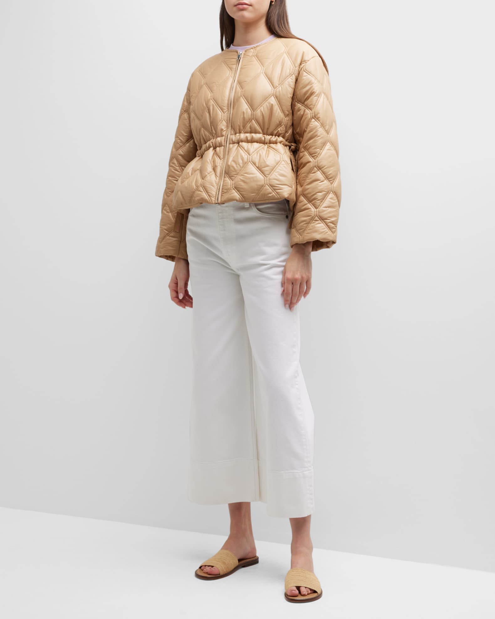 Ganni Shiny Quilted Jacket | Neiman Marcus