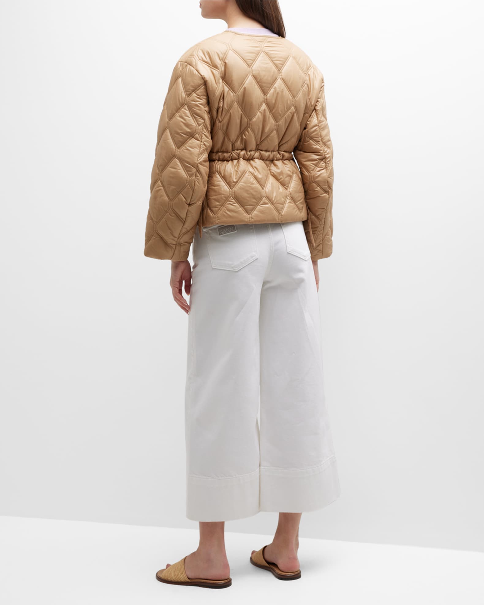 Ganni Shiny Quilted Jacket | Neiman Marcus