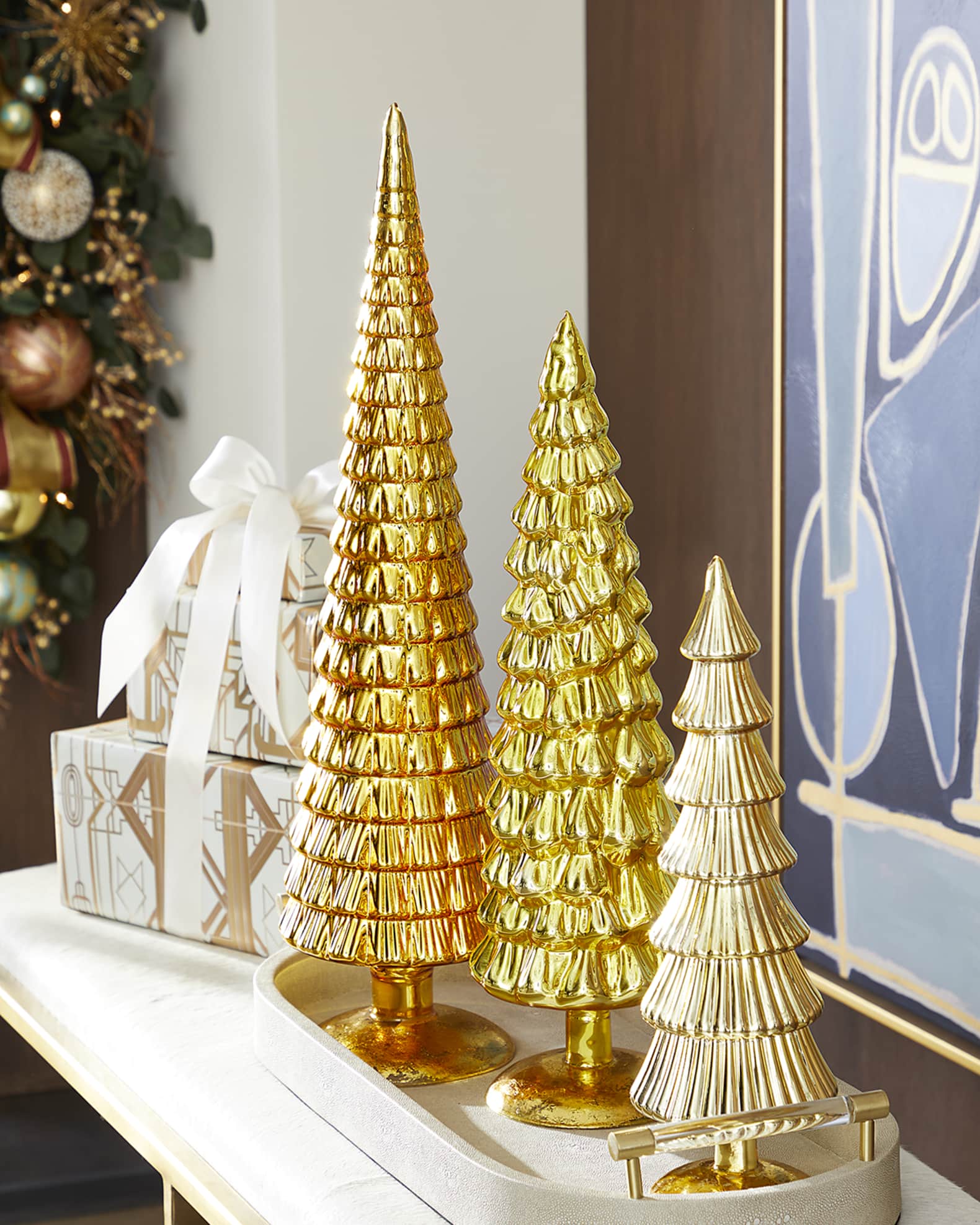Cody Foster & Co Large Yellow Hue Trees, Set of 3 | Neiman Marcus
