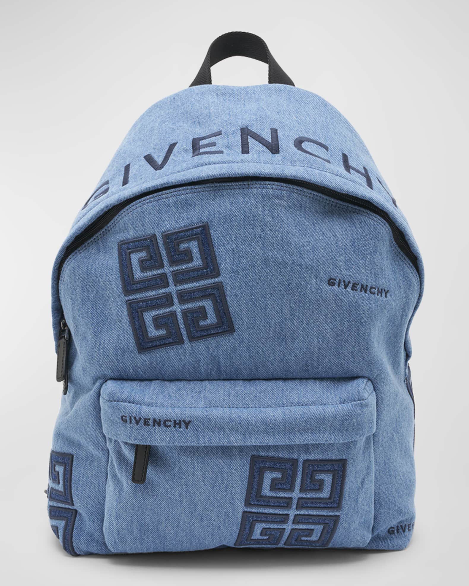 Givenchy Men's Essential U 4G Embroidered Denim Backpack | Neiman Marcus