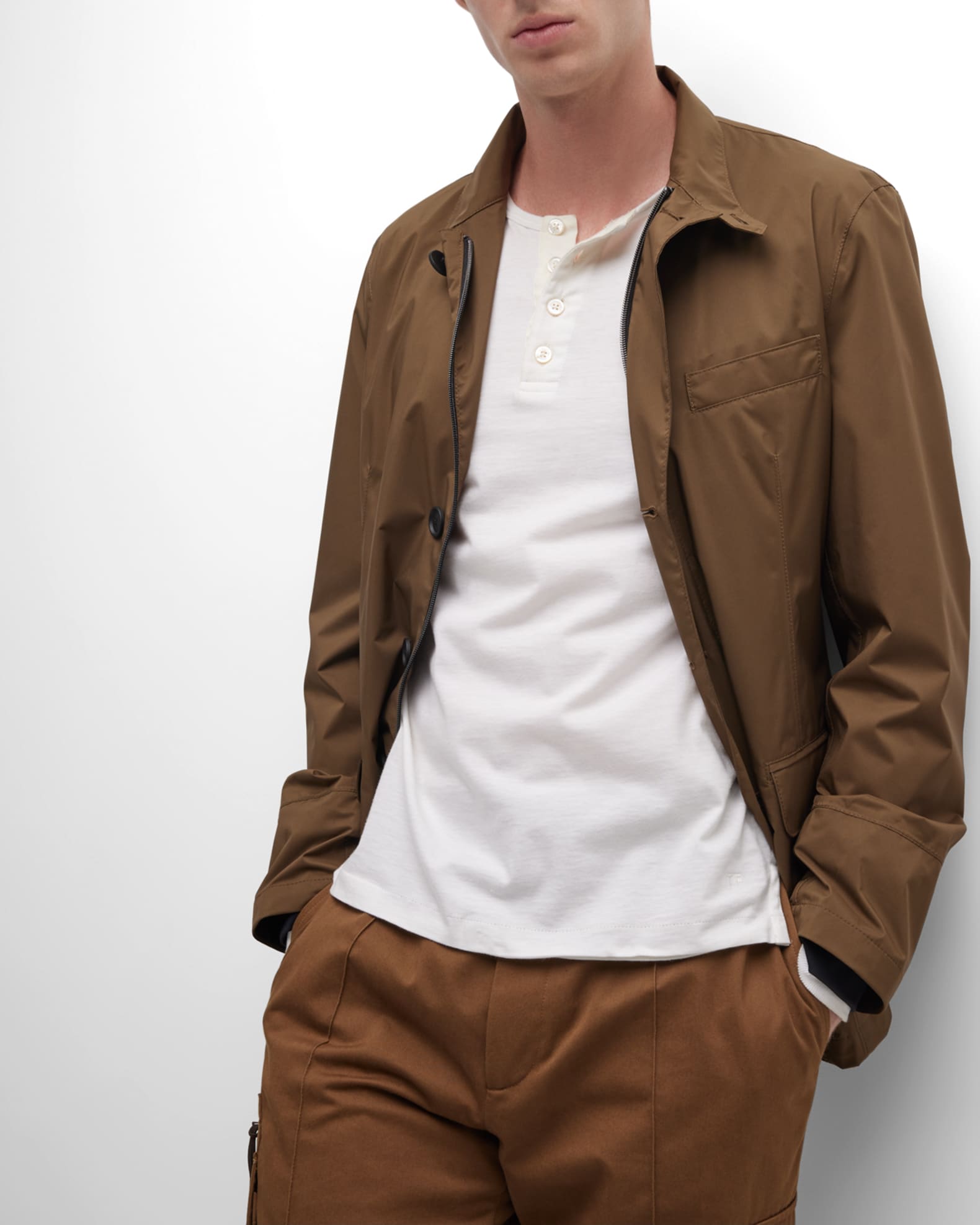 BOSS Men's Concealed Zip Rain Jacket | Neiman Marcus