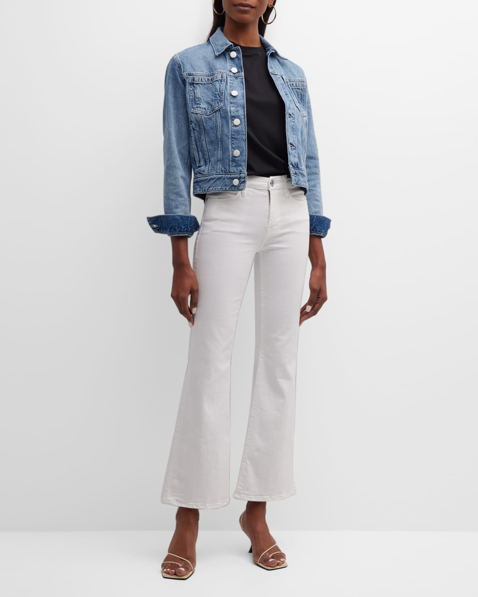 FRAME Le Easy Flare Ankle Jeans | Neiman Marcus