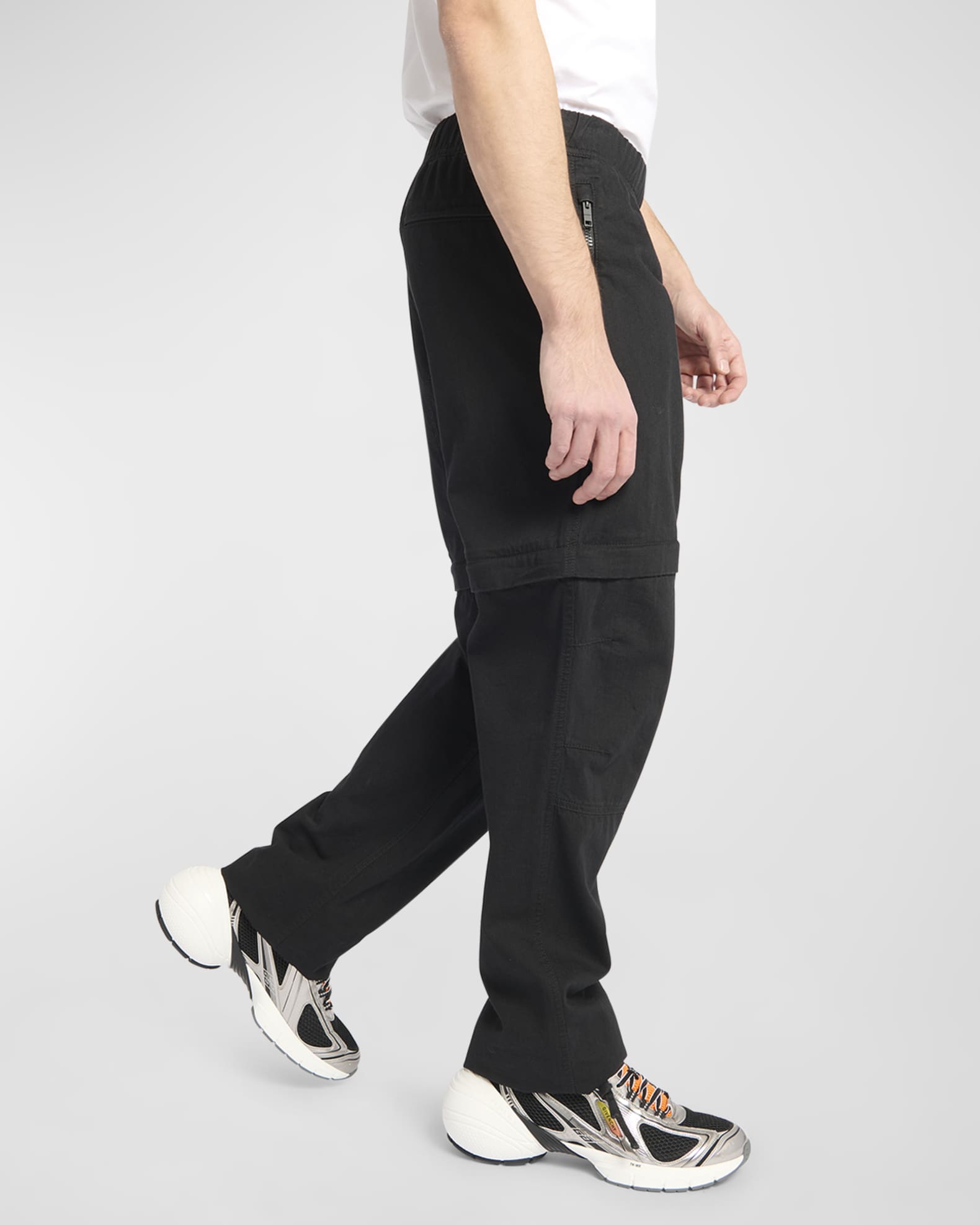 Givenchy Men's Chambray Zip-Off Jogger Pants | Neiman Marcus