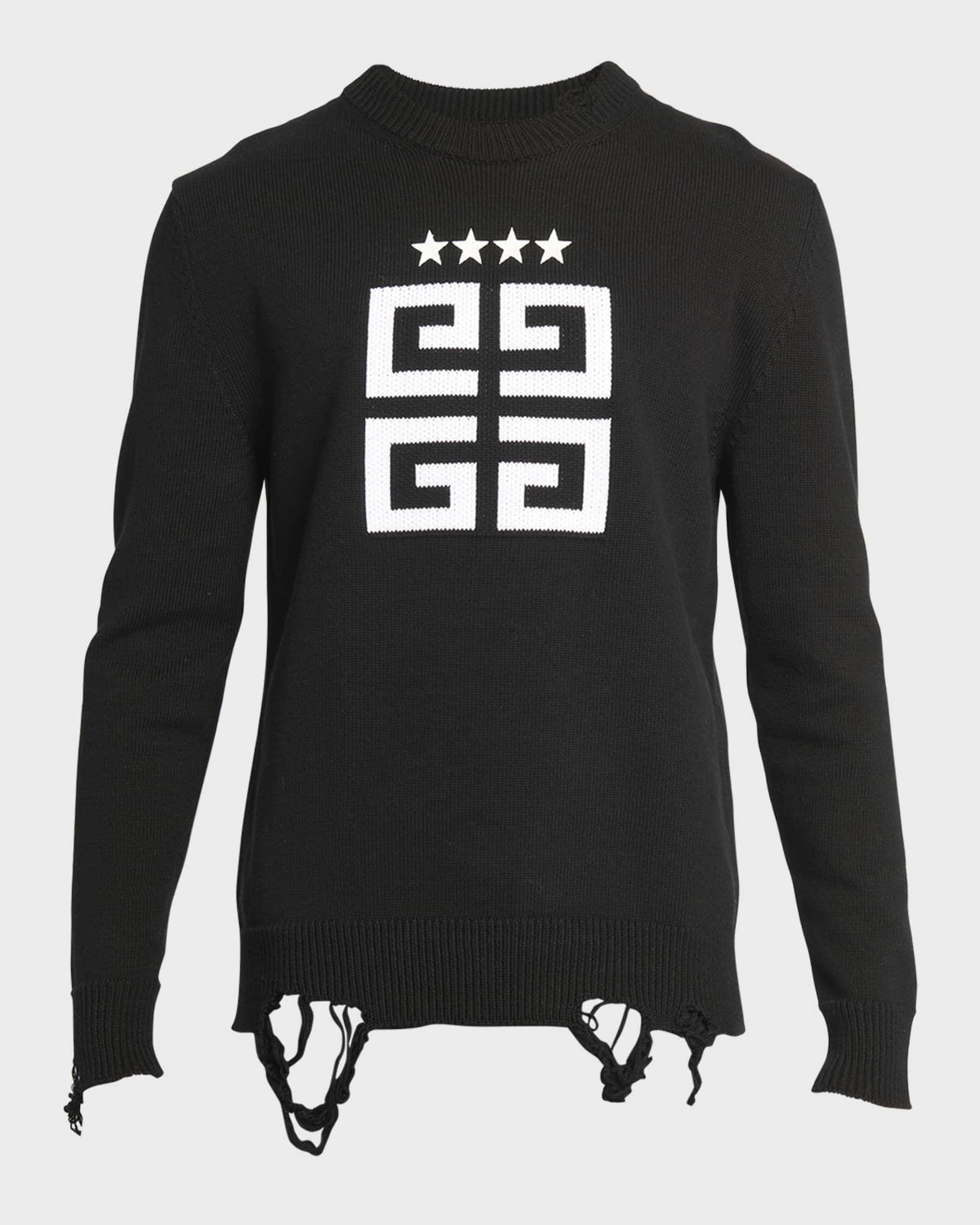 Givenchy Men's Star Embroidered 4G Logo Sweater | Neiman Marcus