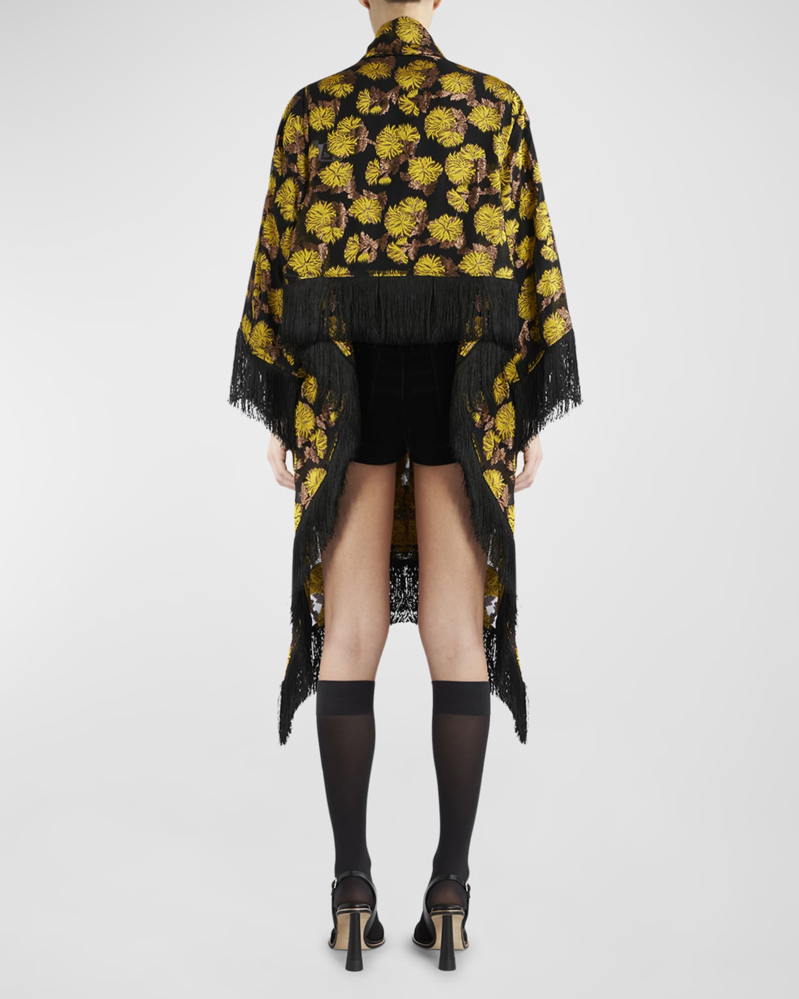 Etro Giacca Jacquard Silk-Blend Cape | Neiman Marcus