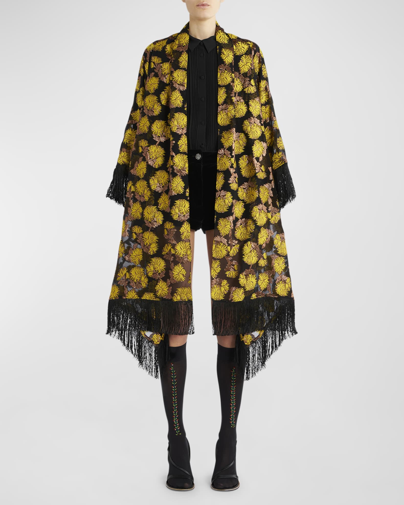Etro Giacca Jacquard Silk-Blend Cape | Neiman Marcus
