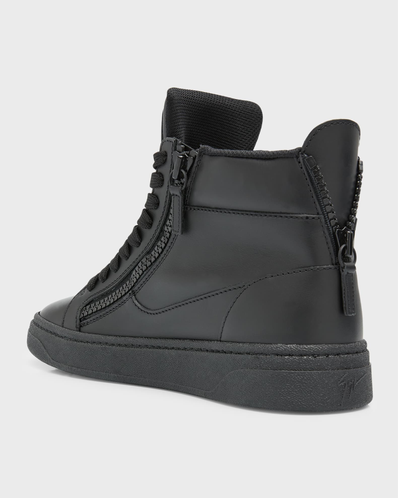 Giuseppe Zanotti Men's Birel Vague Leather Mid-Top Sneakers Giuseppe Zanotti Men's Birel Vague Leather Mid-Top Sneakers