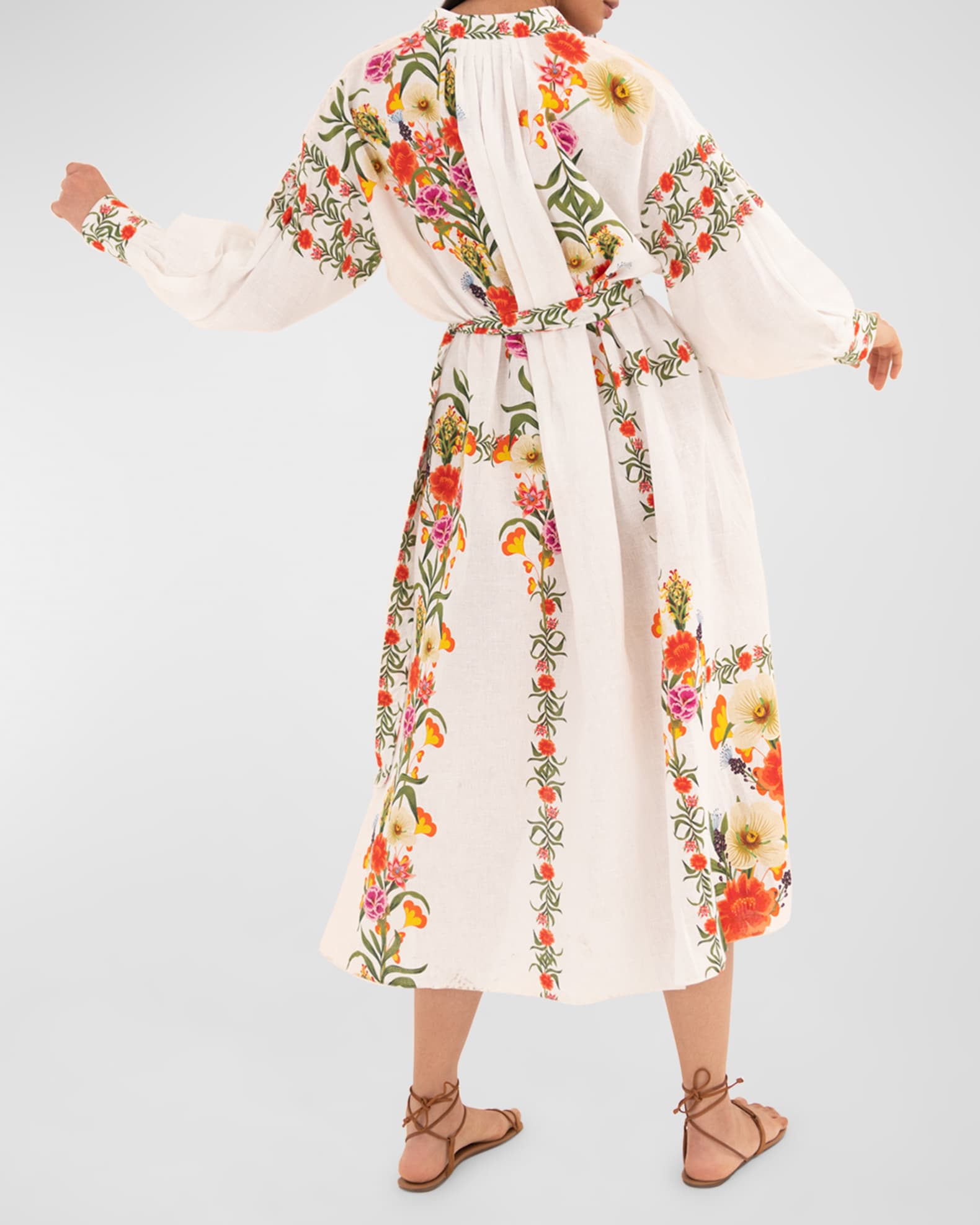 Borgo de Nor Camilla Linen Oversized Midi Shirtdress | Neiman Marcus