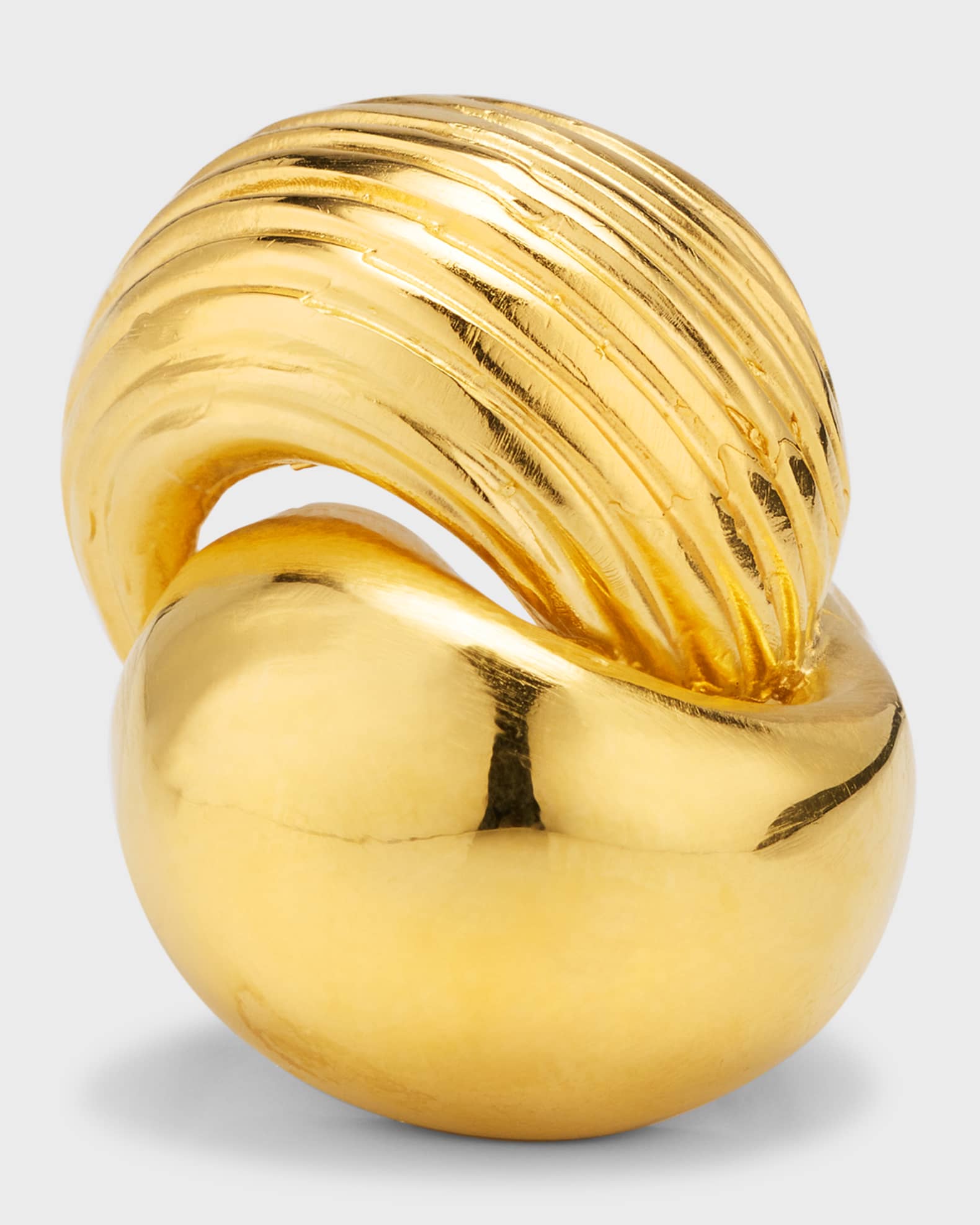 Devon Leigh 18k Yellow Gold Smooth & Ripple Ring | Neiman Marcus