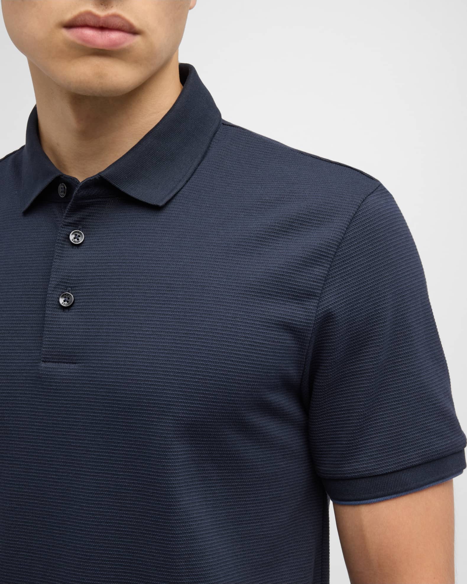 BOSS Men's Textured Polo Shirt | Neiman Marcus