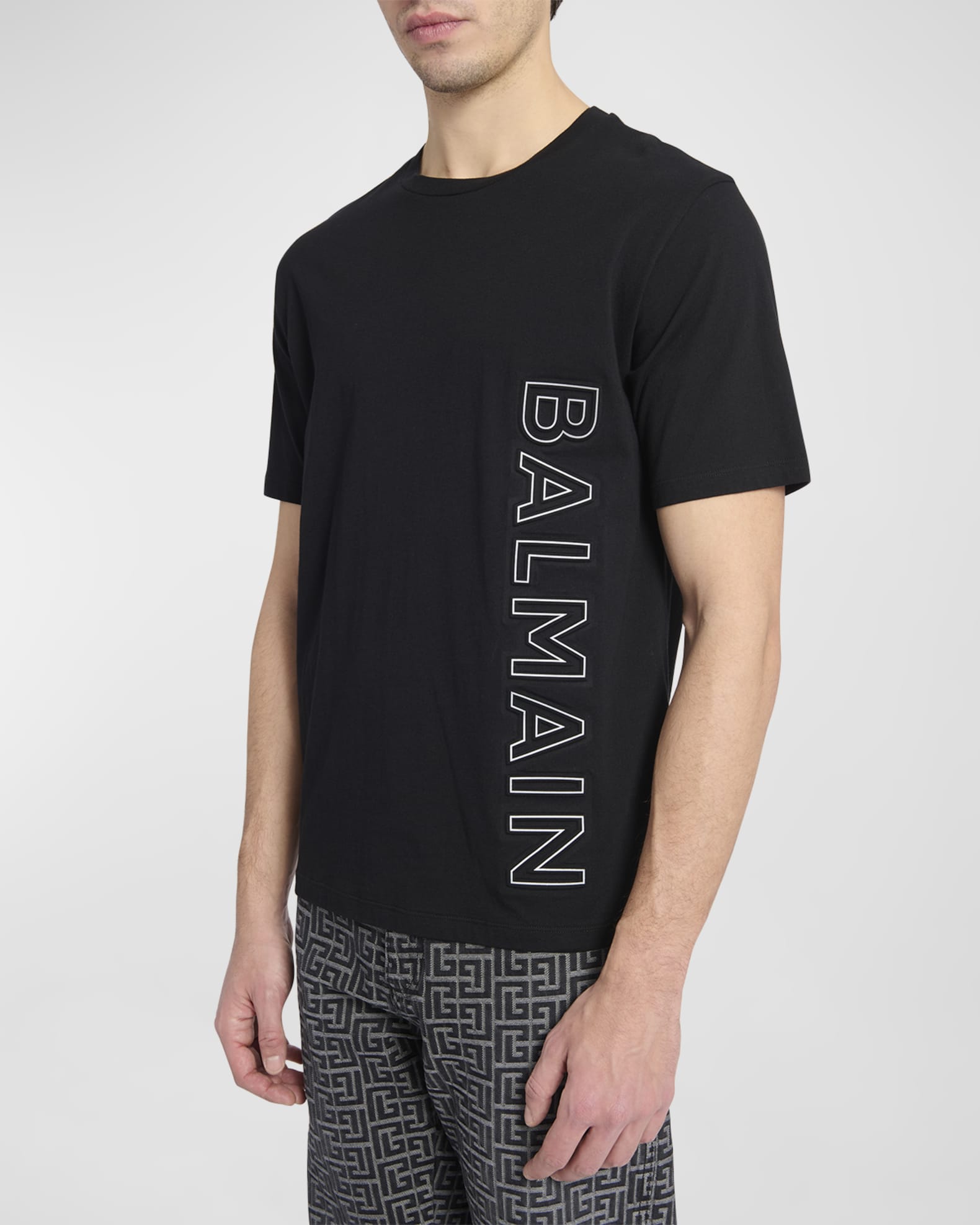 Balmain Men's Embossed Reflect T-Shirt | Neiman Marcus
