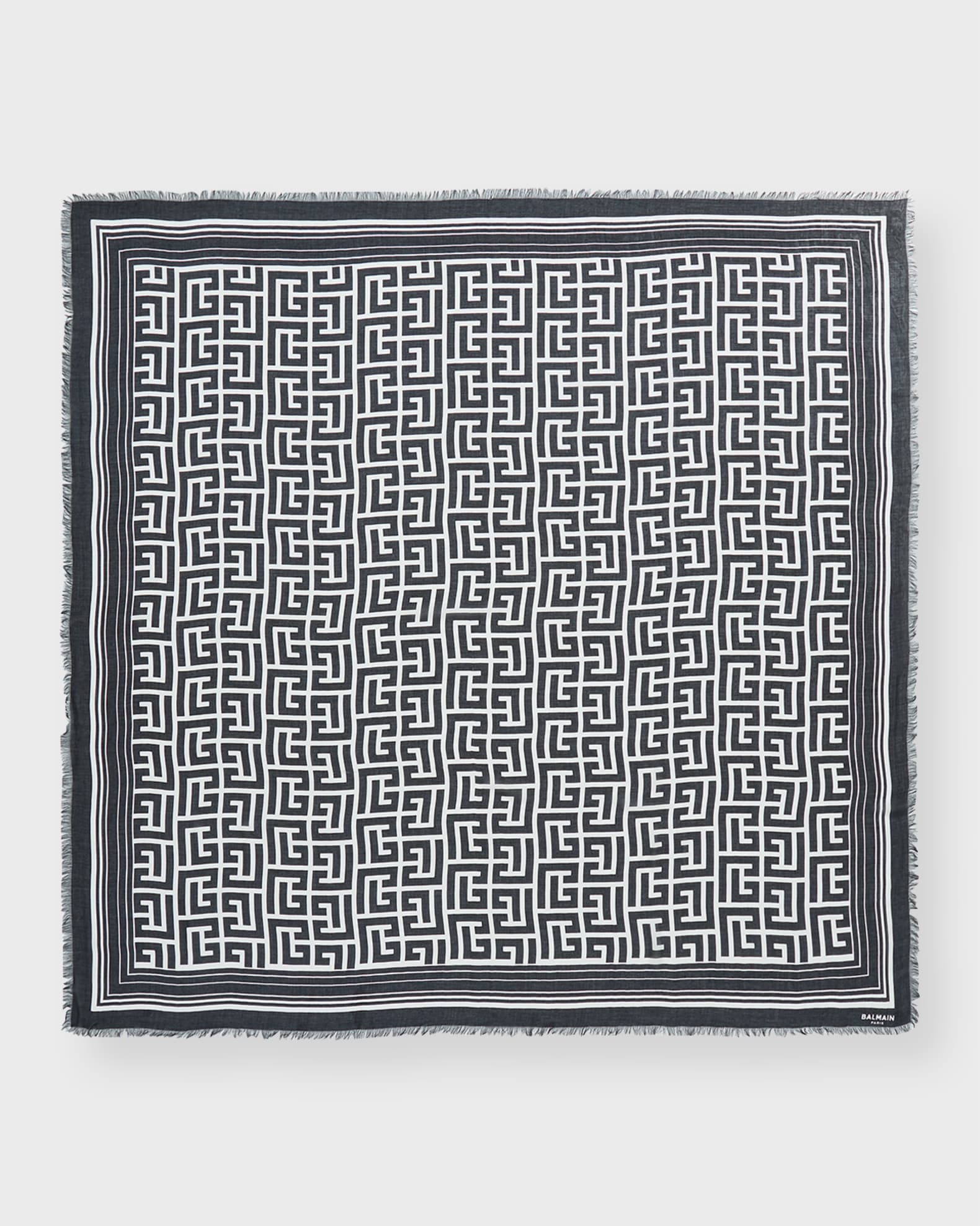 Balmain Monogram Wool-Modal Scarf | Neiman Marcus