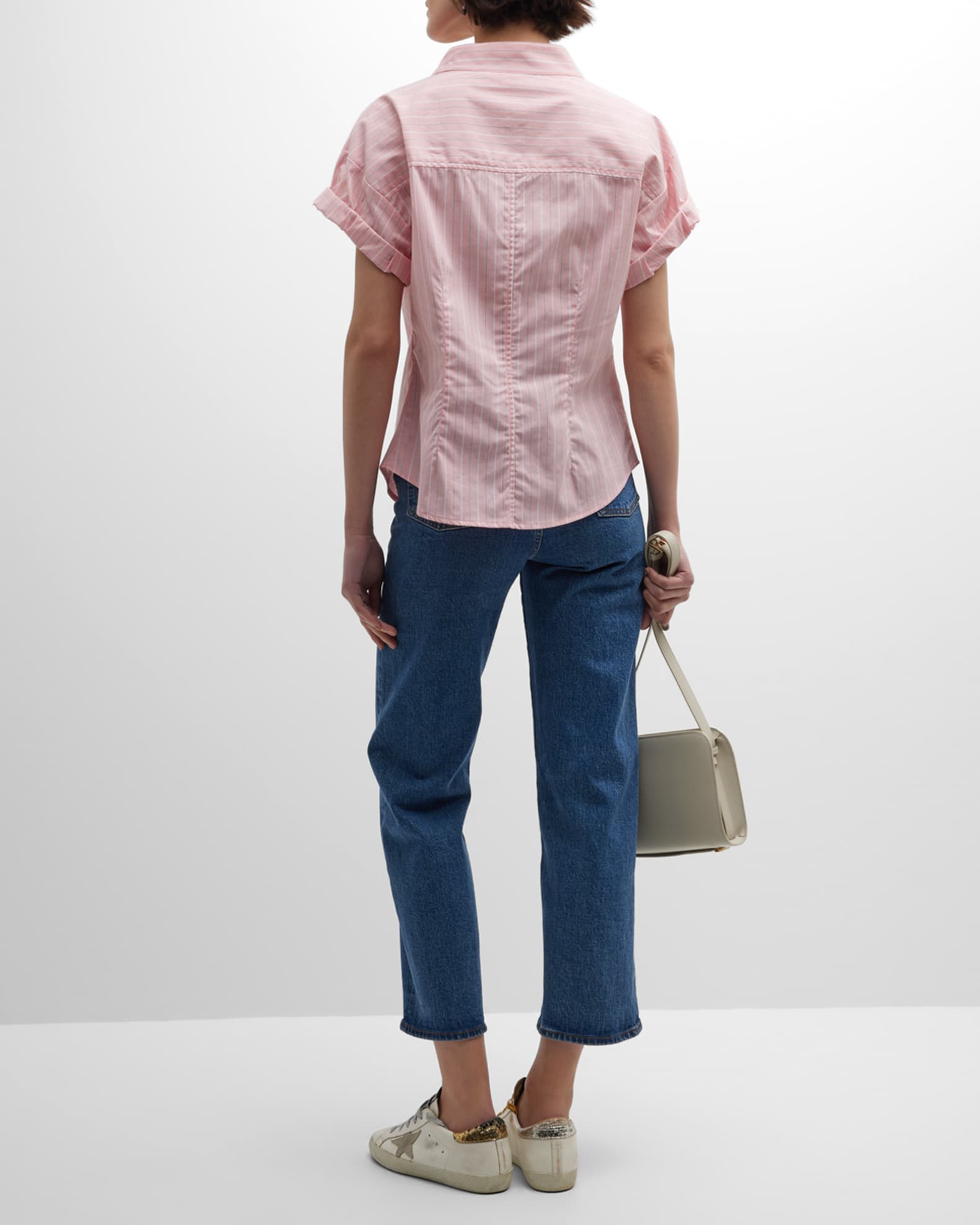 Finley Diamond Striped Short-Sleeve Shirt | Neiman Marcus