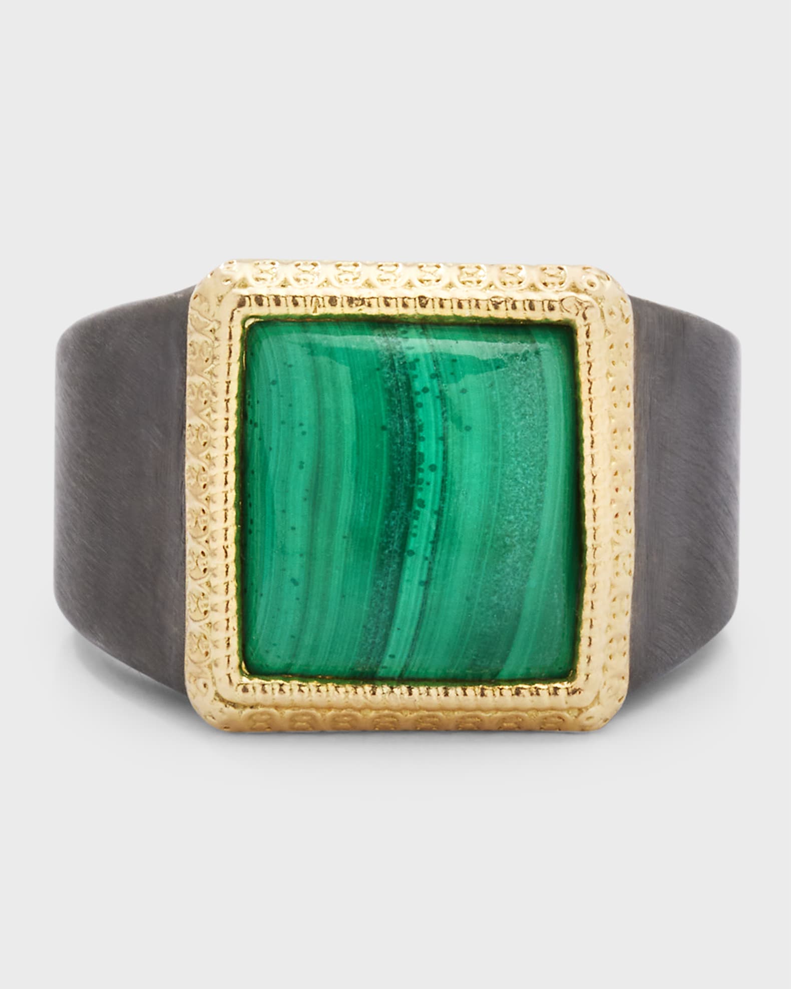 Armenta Men's Malachite Signet Ring | Neiman Marcus
