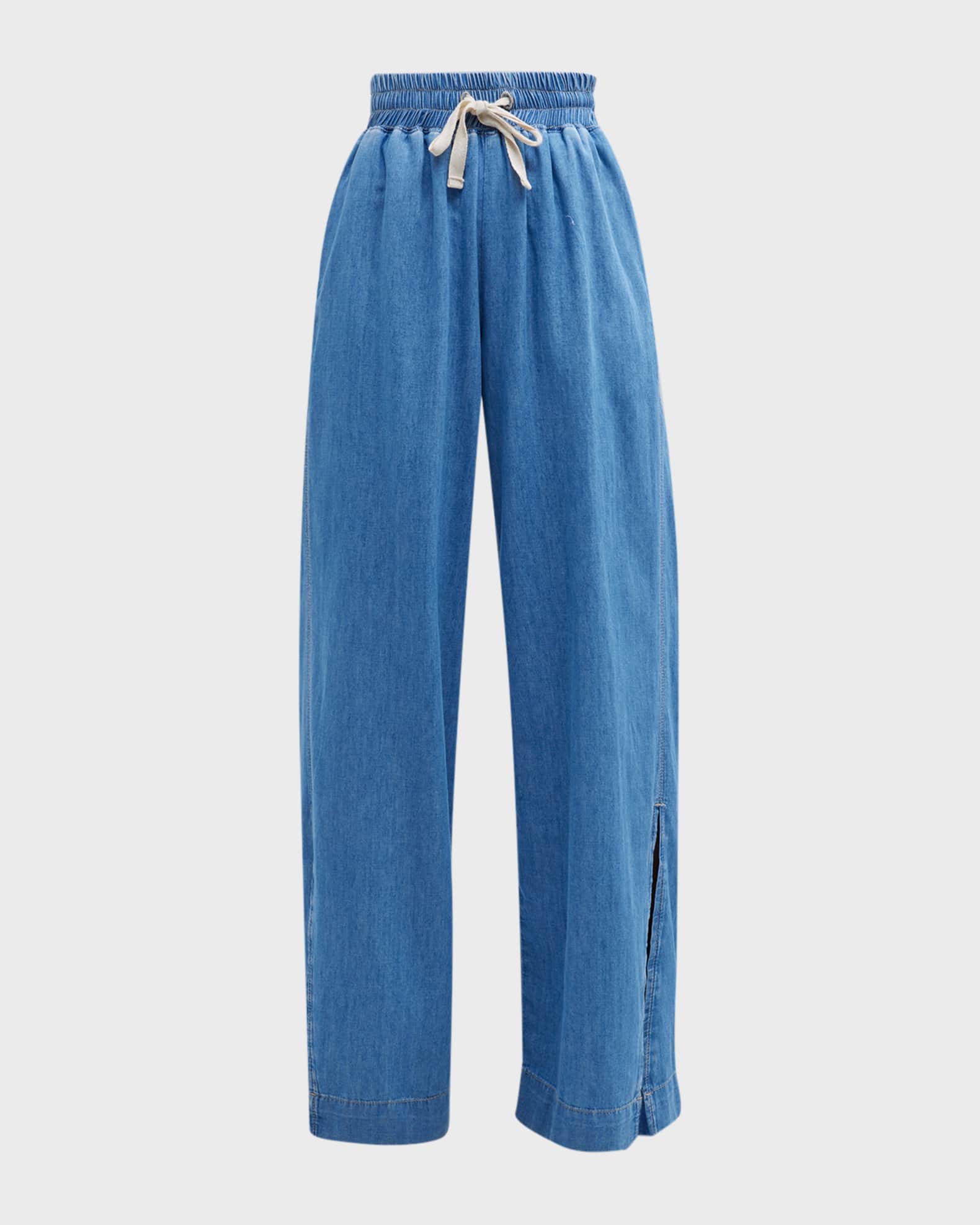FRAME Drawstring Wide-Leg Lounge Pants | Neiman Marcus