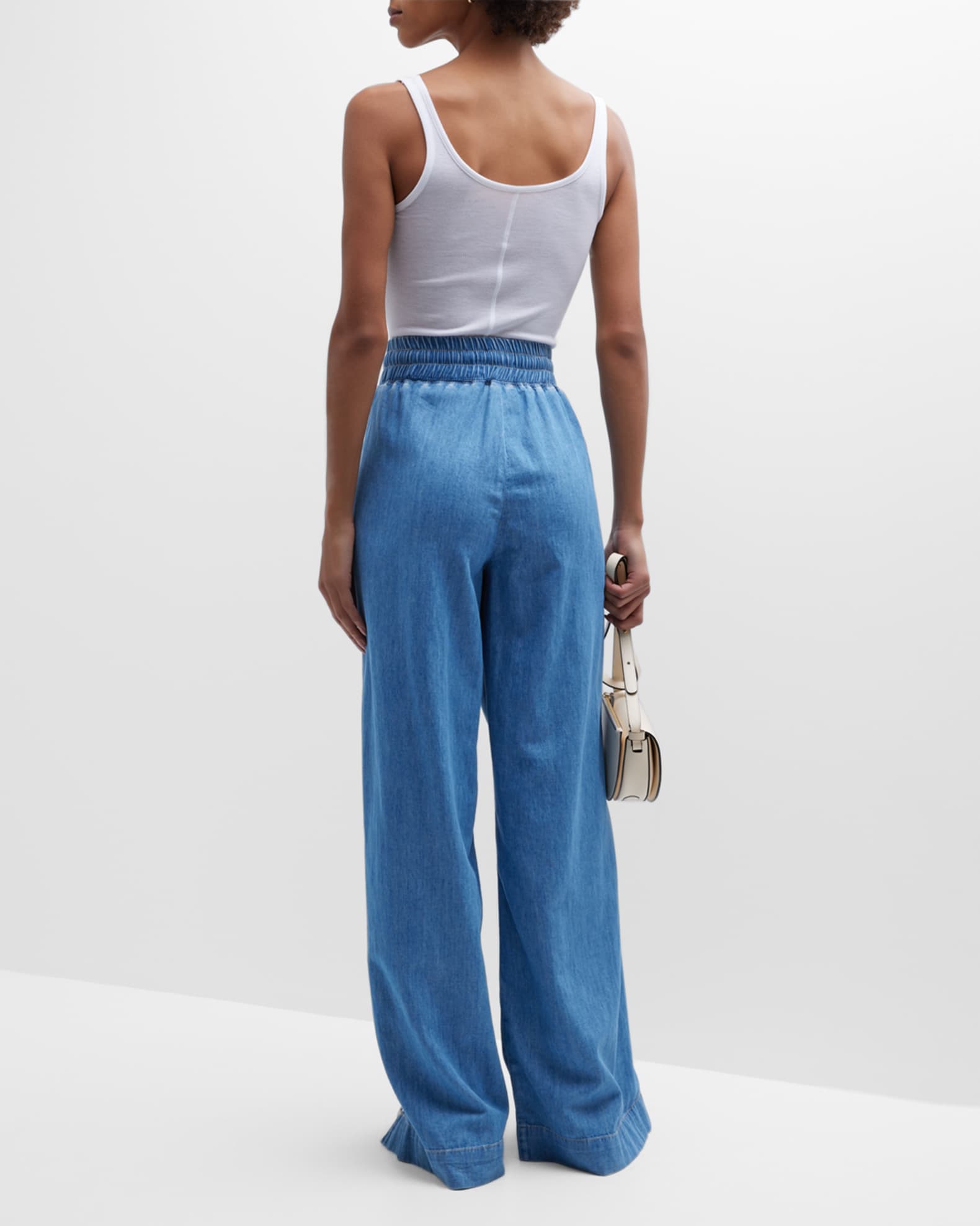 FRAME Drawstring Wide-Leg Lounge Pants | Neiman Marcus