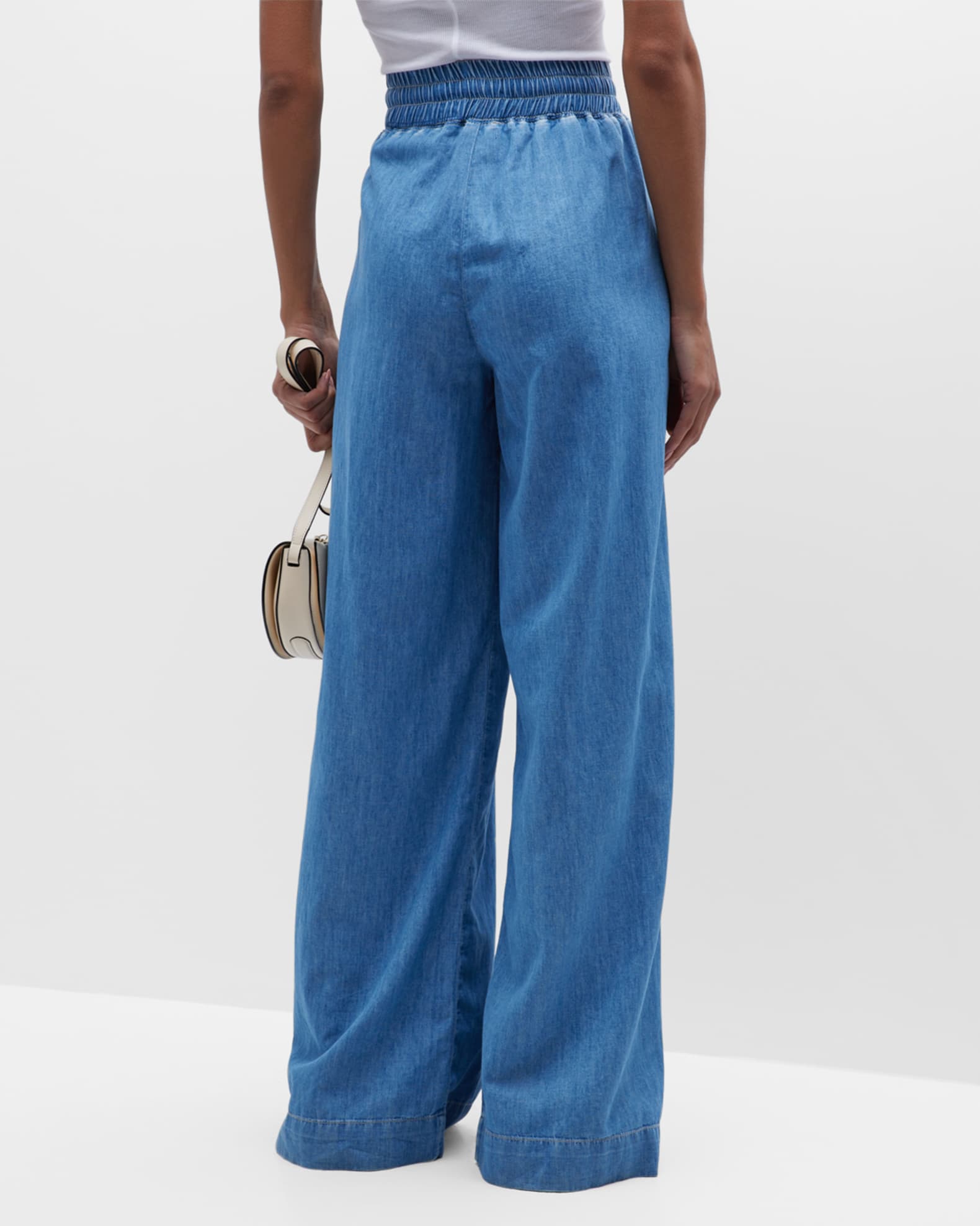 FRAME Drawstring Wide-Leg Lounge Pants | Neiman Marcus