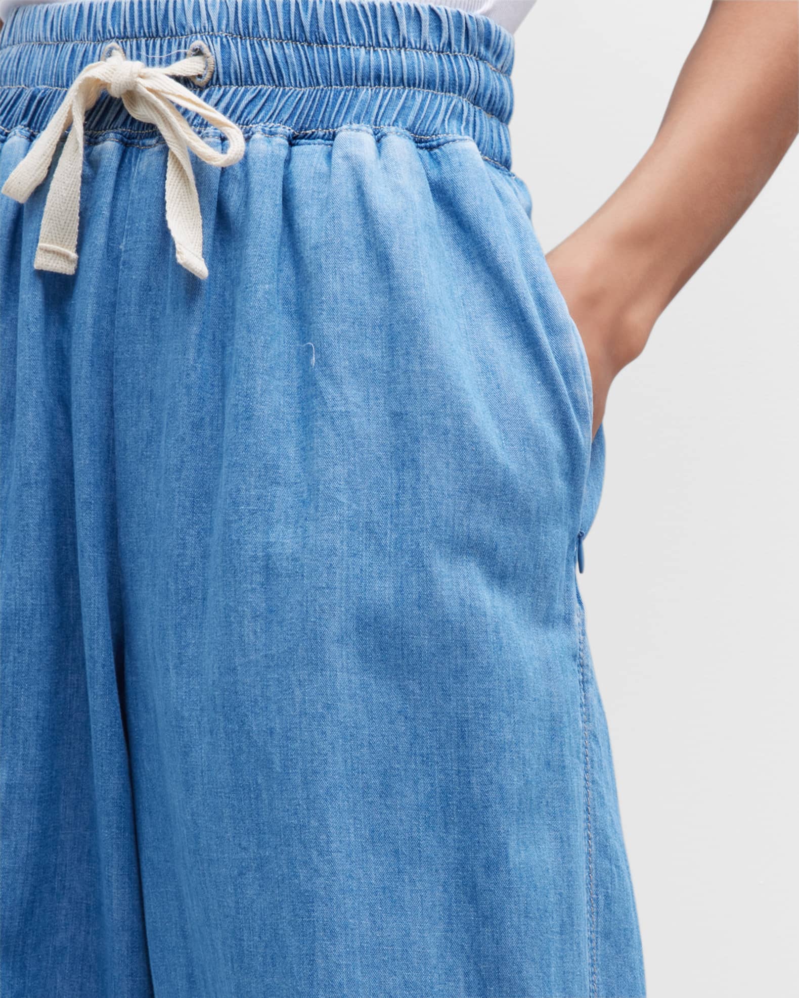 FRAME Drawstring Wide-Leg Lounge Pants | Neiman Marcus