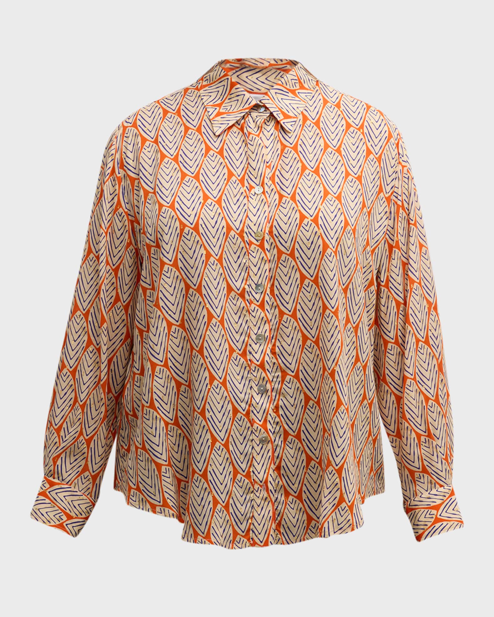 Finley Plus Size Monica Sparkle Leaf-Print Shirt | Neiman Marcus