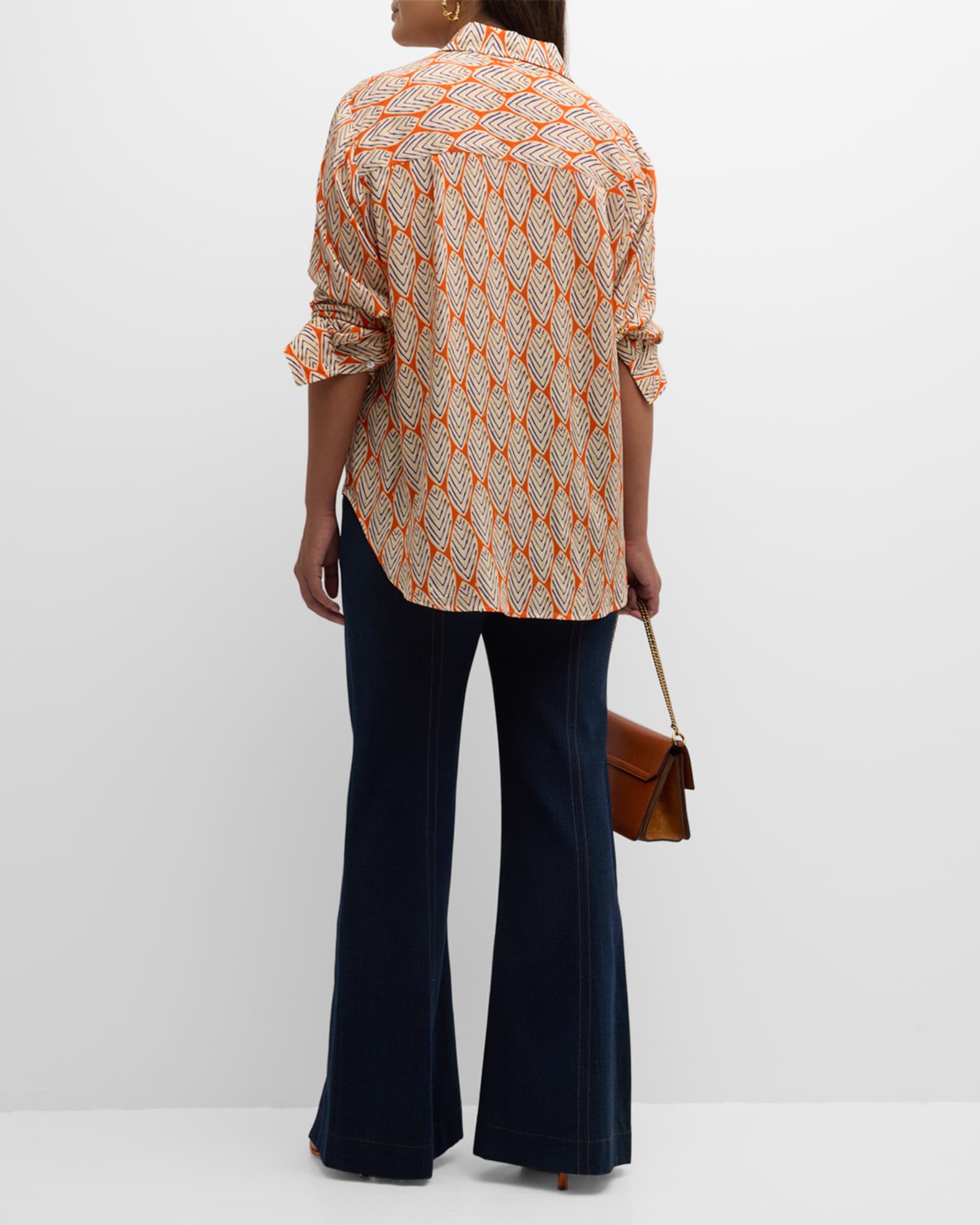 Finley Plus Size Monica Sparkle Leaf-Print Shirt | Neiman Marcus