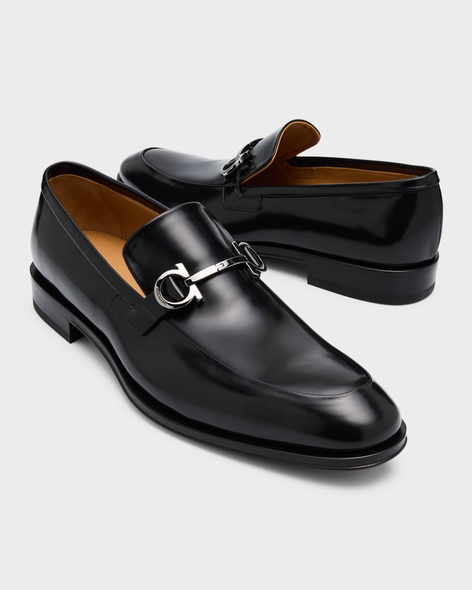 Ferragamo Men's Finley Leather Bit-Strap Loafers | Neiman Marcus