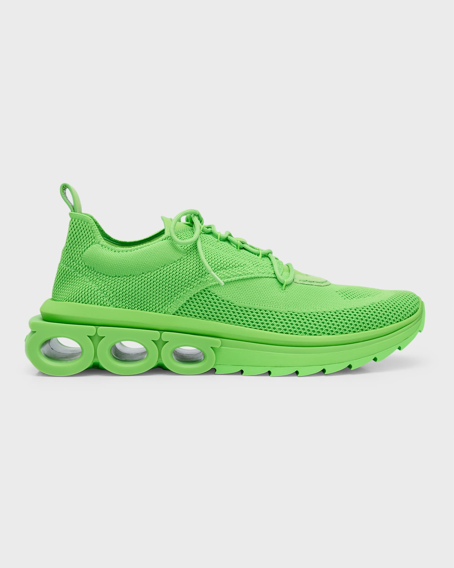 Ferragamo Men's Nima Knit Gancino Runner Sneakers | Neiman Marcus