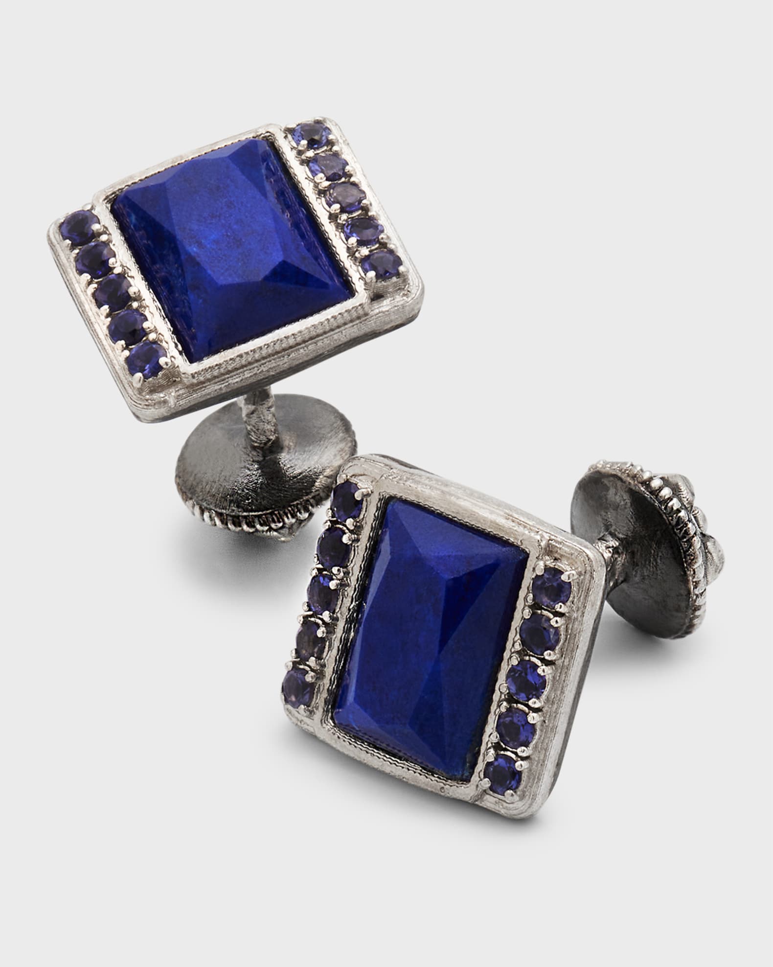 Armenta Men's Lapis Cufflinks with Iolite | Neiman Marcus