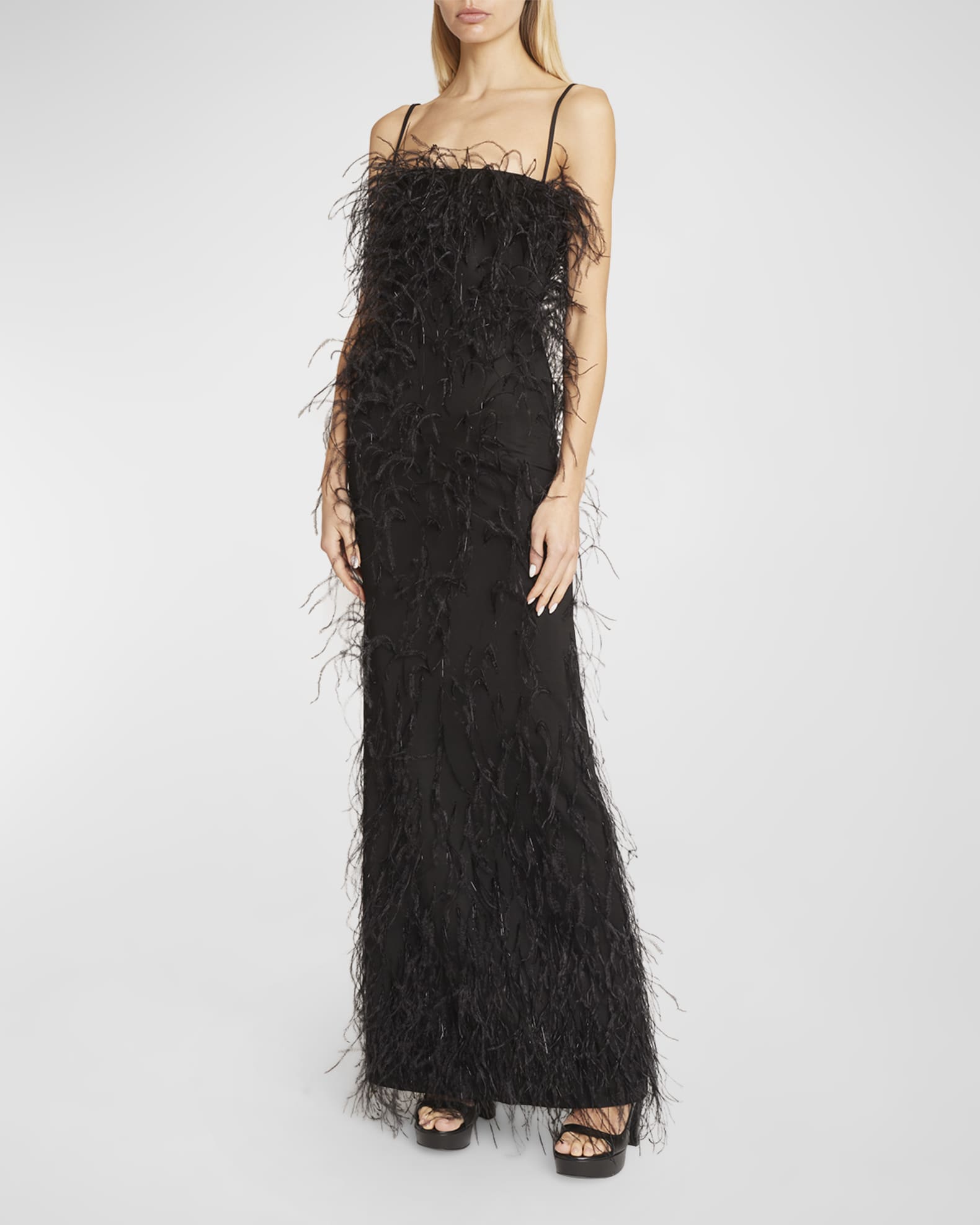 Givenchy Embroidered Feather Column Gown | Neiman Marcus