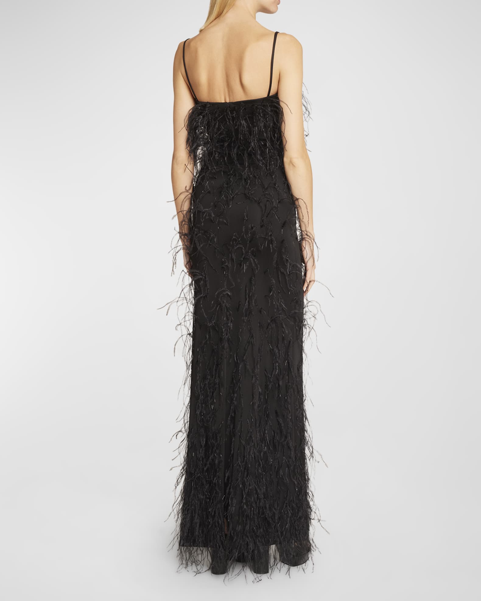Givenchy Embroidered Feather Column Gown | Neiman Marcus