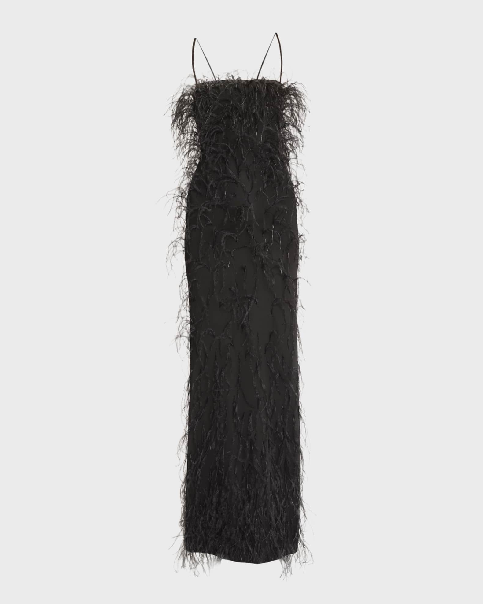 Givenchy Embroidered Feather Column Gown | Neiman Marcus