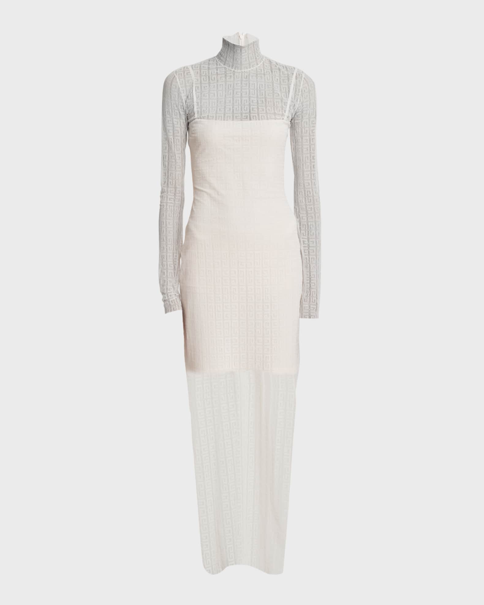 Givenchy 4G Print Sheer Tulle Dress | Neiman Marcus