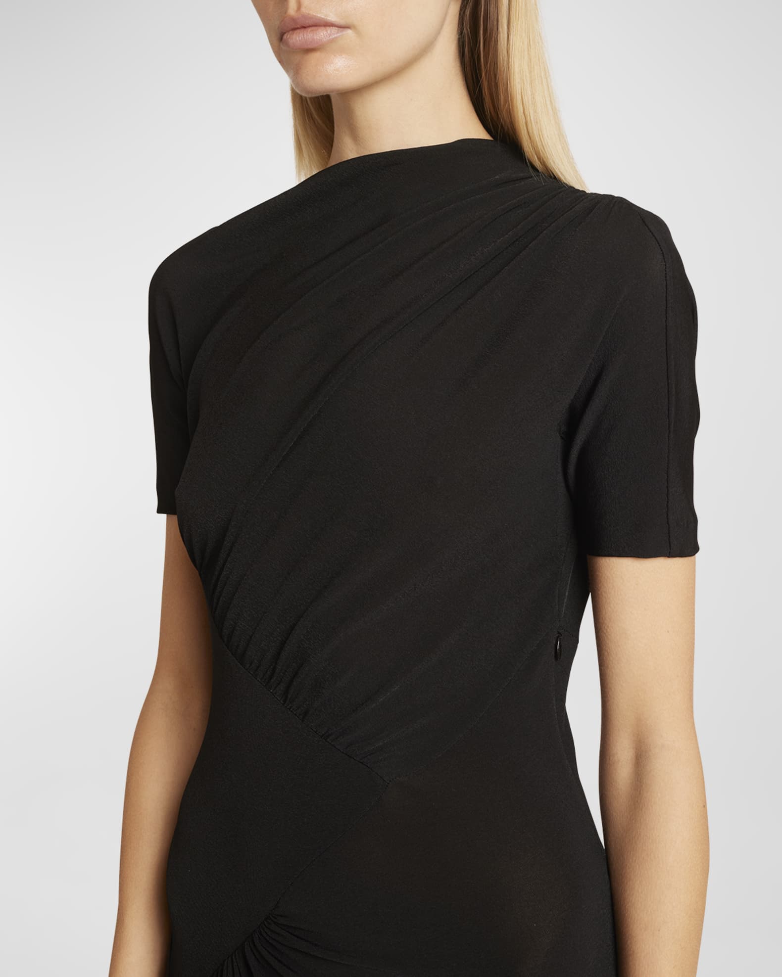 Givenchy Draped Jersey Gown with Sheer Inset Detail | Neiman Marcus