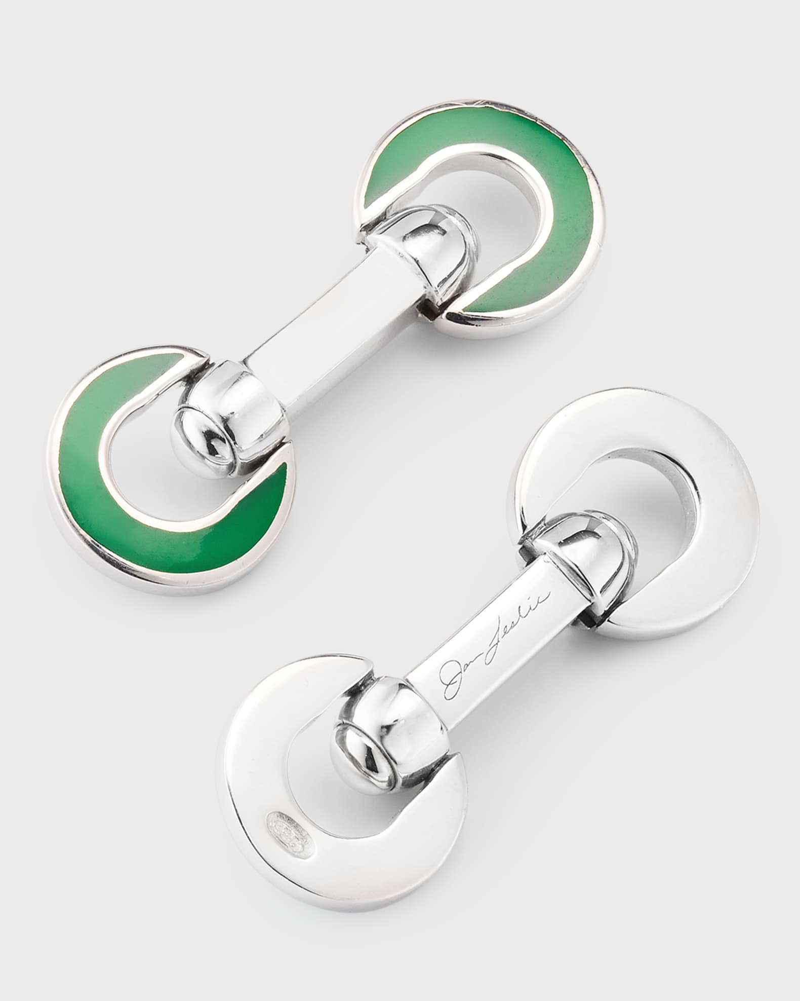 Jan Leslie Men's Horseshoe Enamel Flip Cufflinks | Neiman Marcus