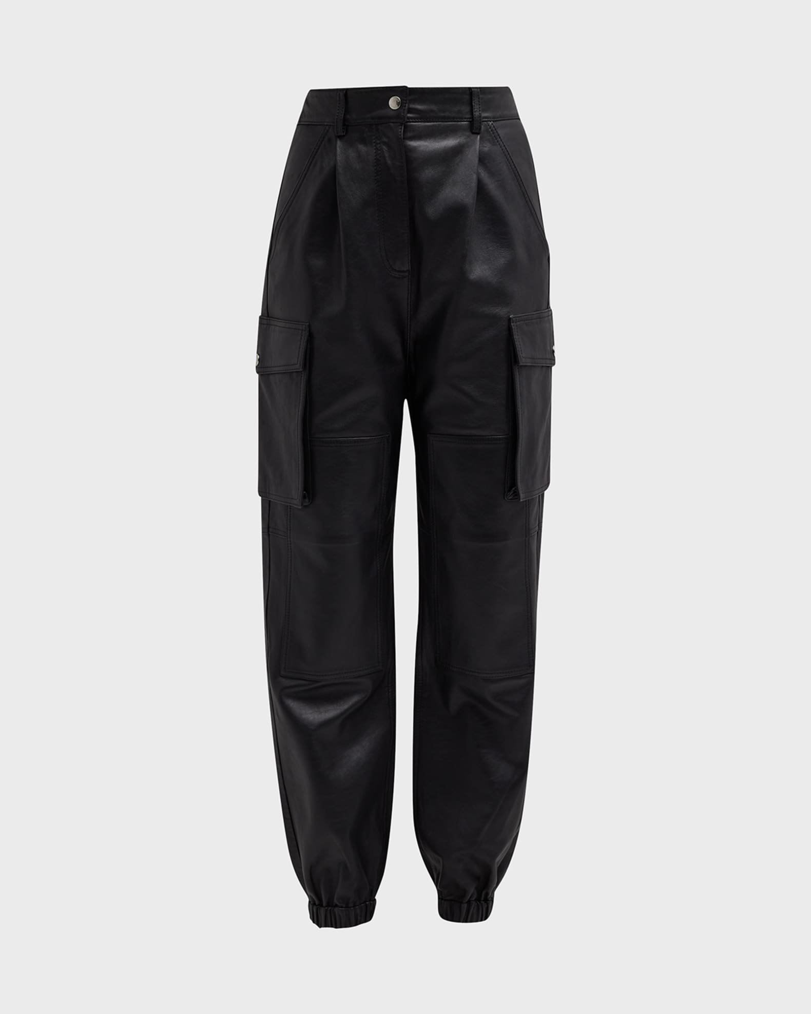 Moschino Jeans Leather Cropped Cargo Pants | Neiman Marcus