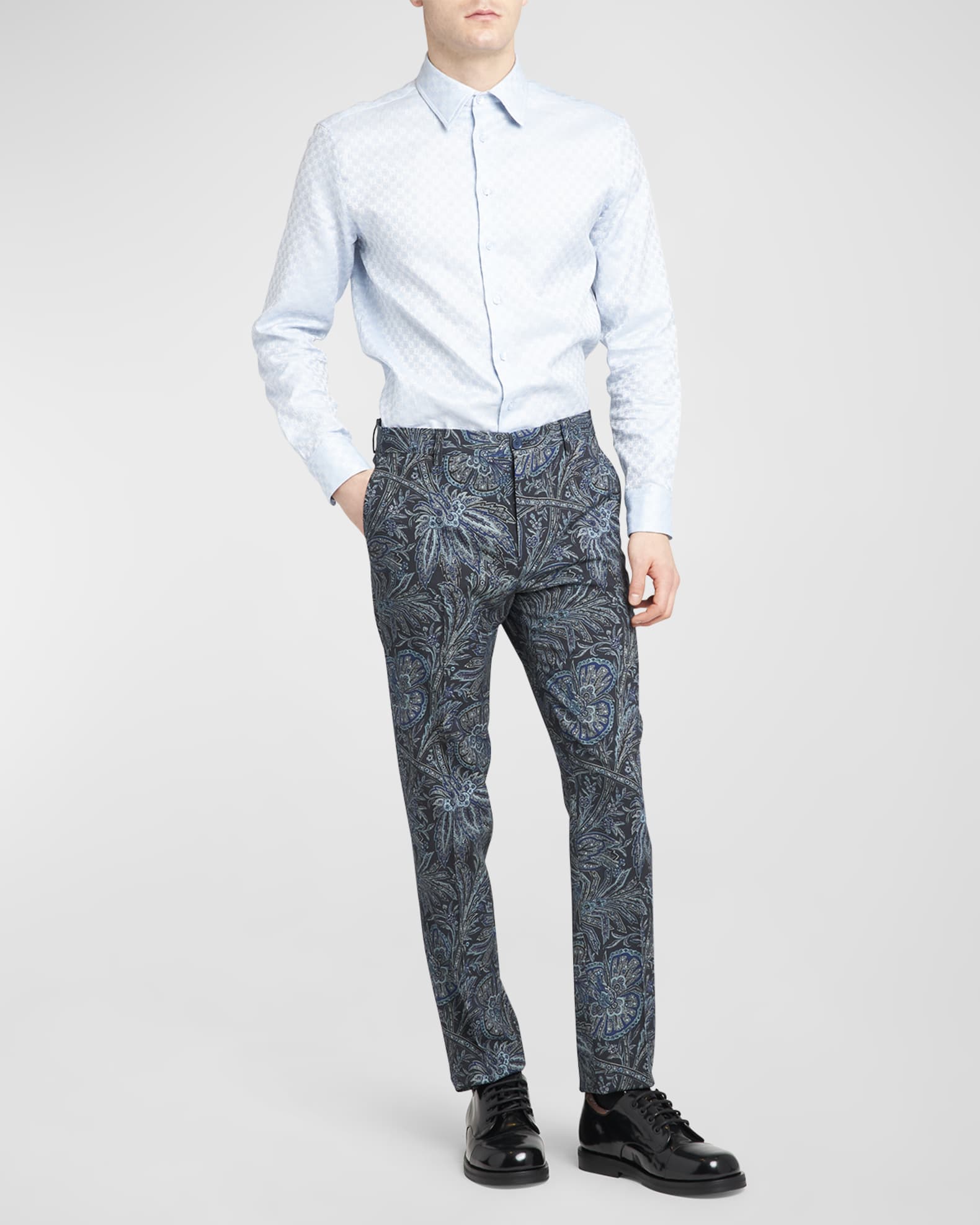 Etro Men's Paisley Wool Pants | Neiman Marcus