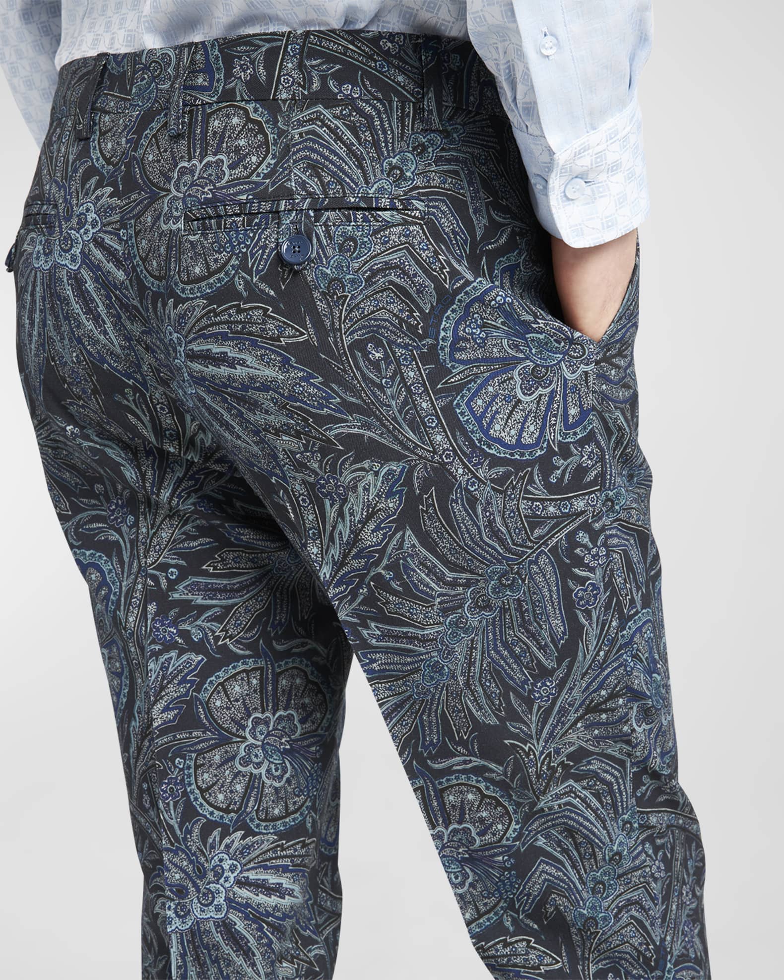 Etro Men's Paisley Wool Pants | Neiman Marcus