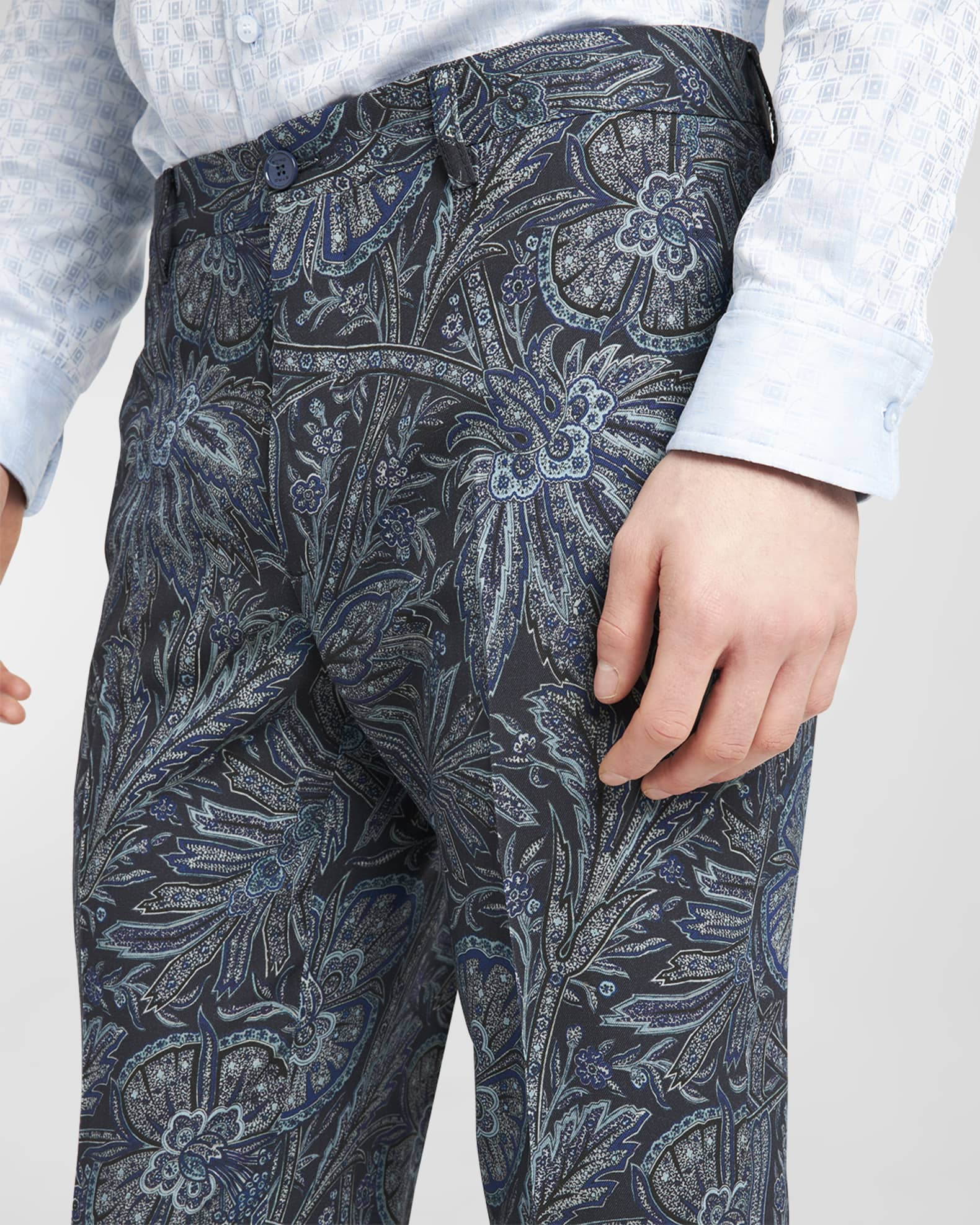 Etro Men's Paisley Wool Pants | Neiman Marcus