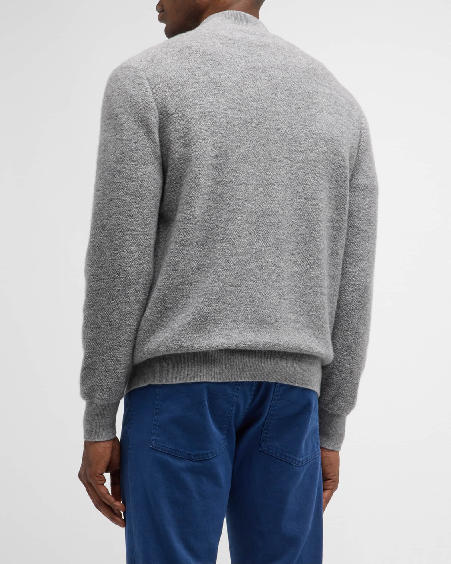 Neiman Marcus Men's Cashmere Mock Neck Full-Zip Sweater | Neiman Marcus