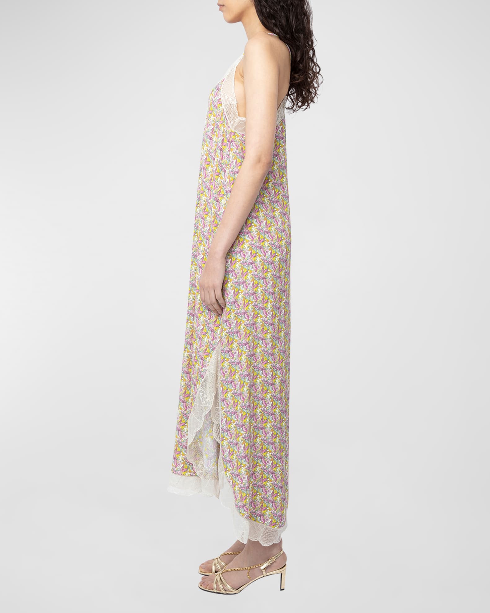 Zadig & Voltaire Liberty Wings Risty Lace-Trim Slip Dress | Neiman Marcus