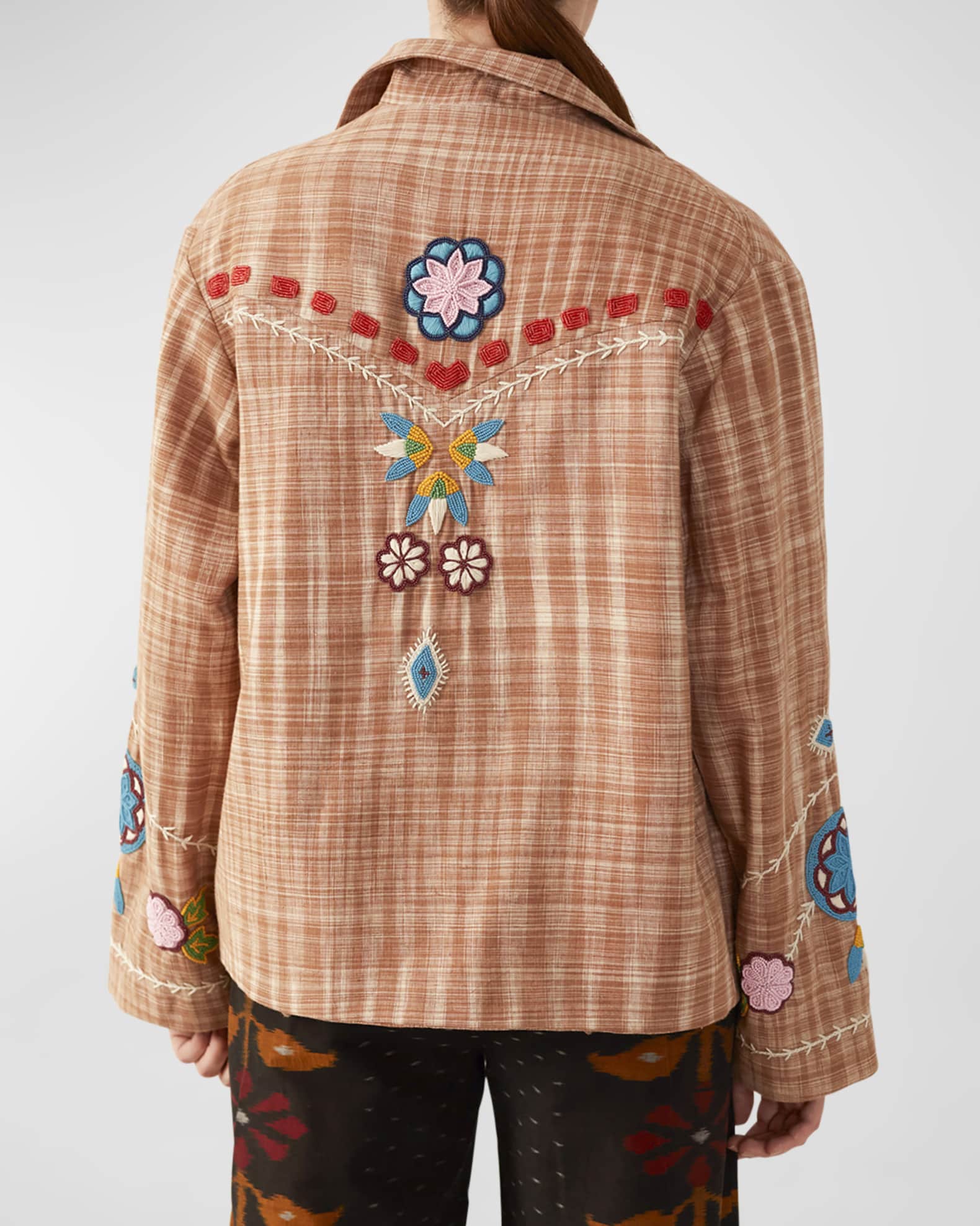 Alix of Bohemia Western Plaid Embroidered Jacket | Neiman Marcus