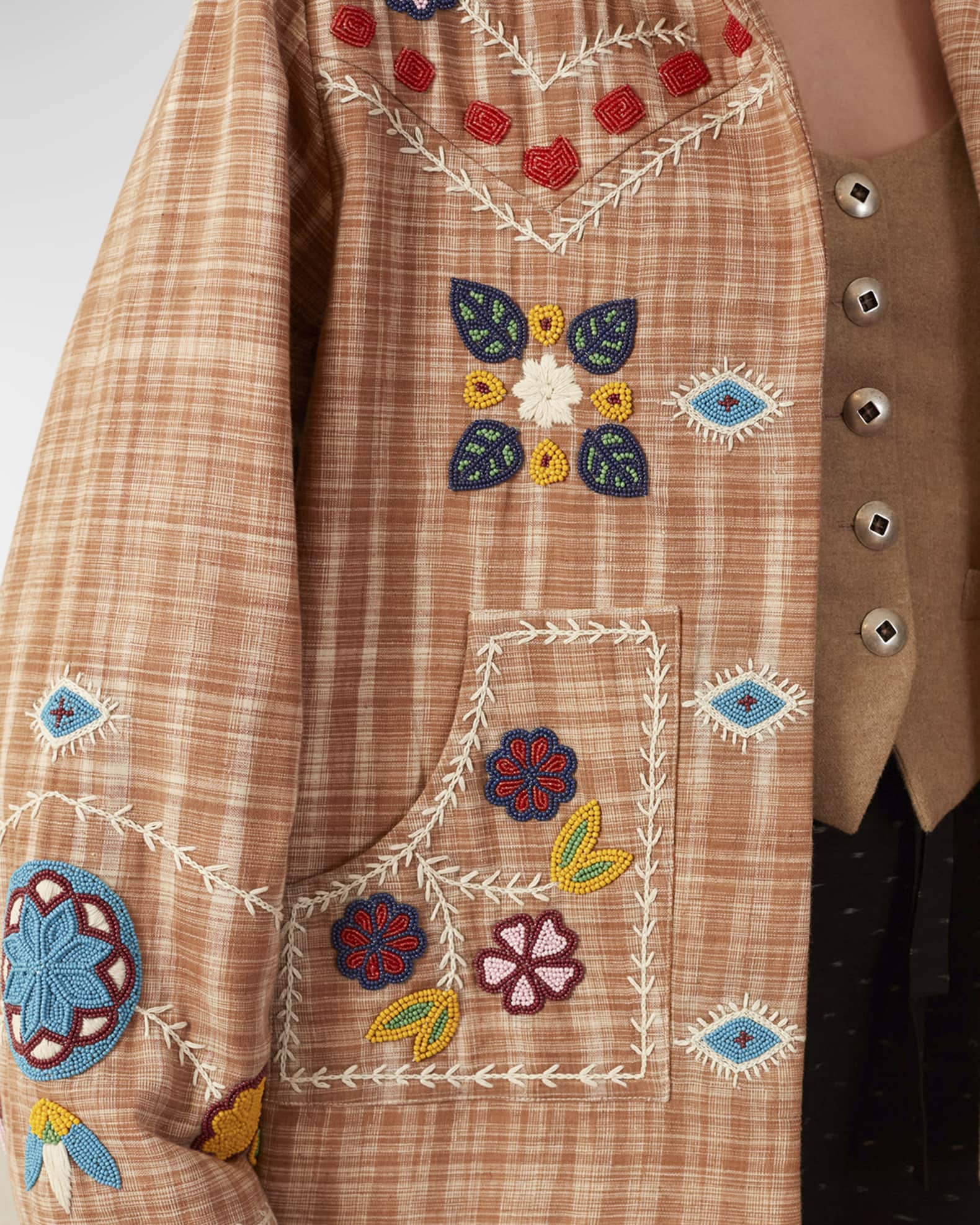 Alix of Bohemia Western Plaid Embroidered Jacket | Neiman Marcus
