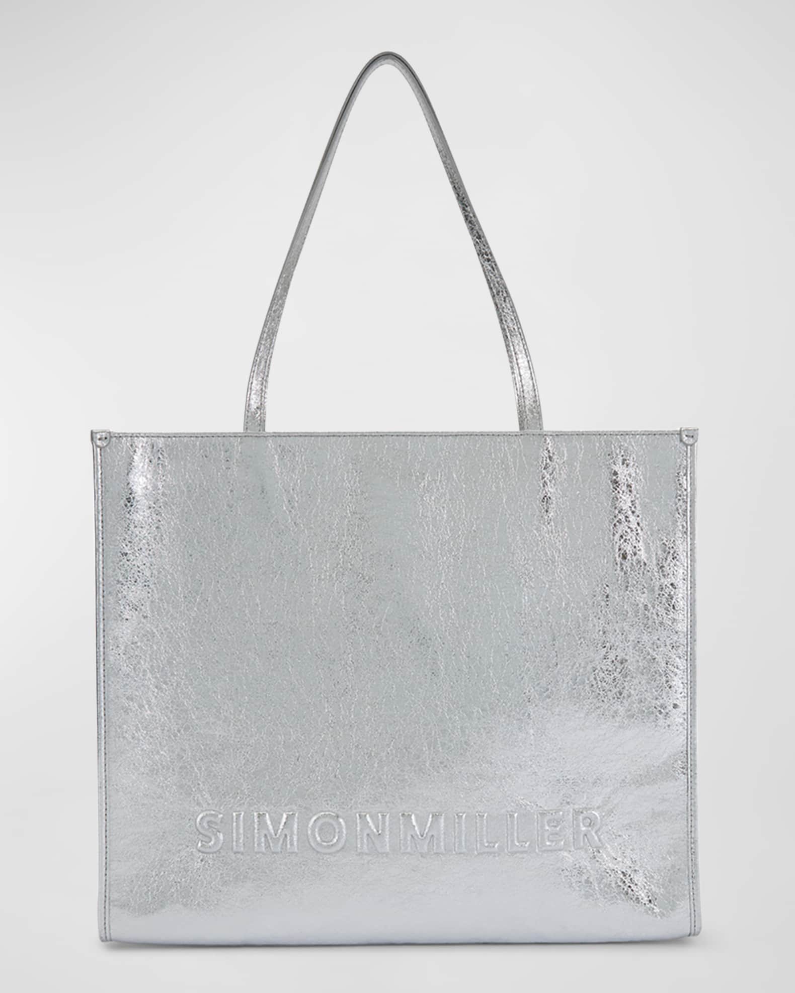 Simon Miller Studio Logo Metallic Leather Tote Bag | Neiman Marcus