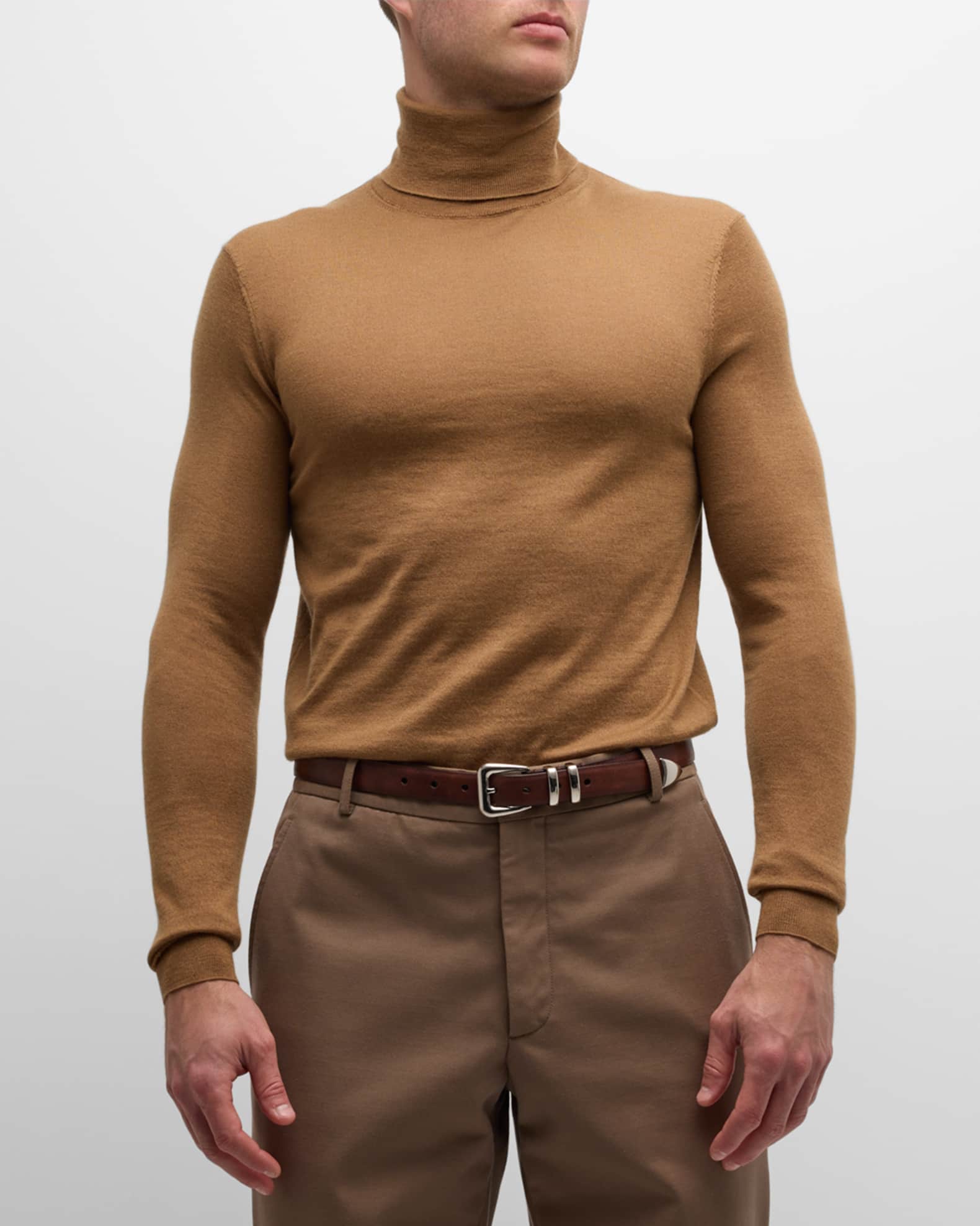 Neiman Marcus Men's Cashmere-Silk Turtleneck Sweater | Neiman Marcus